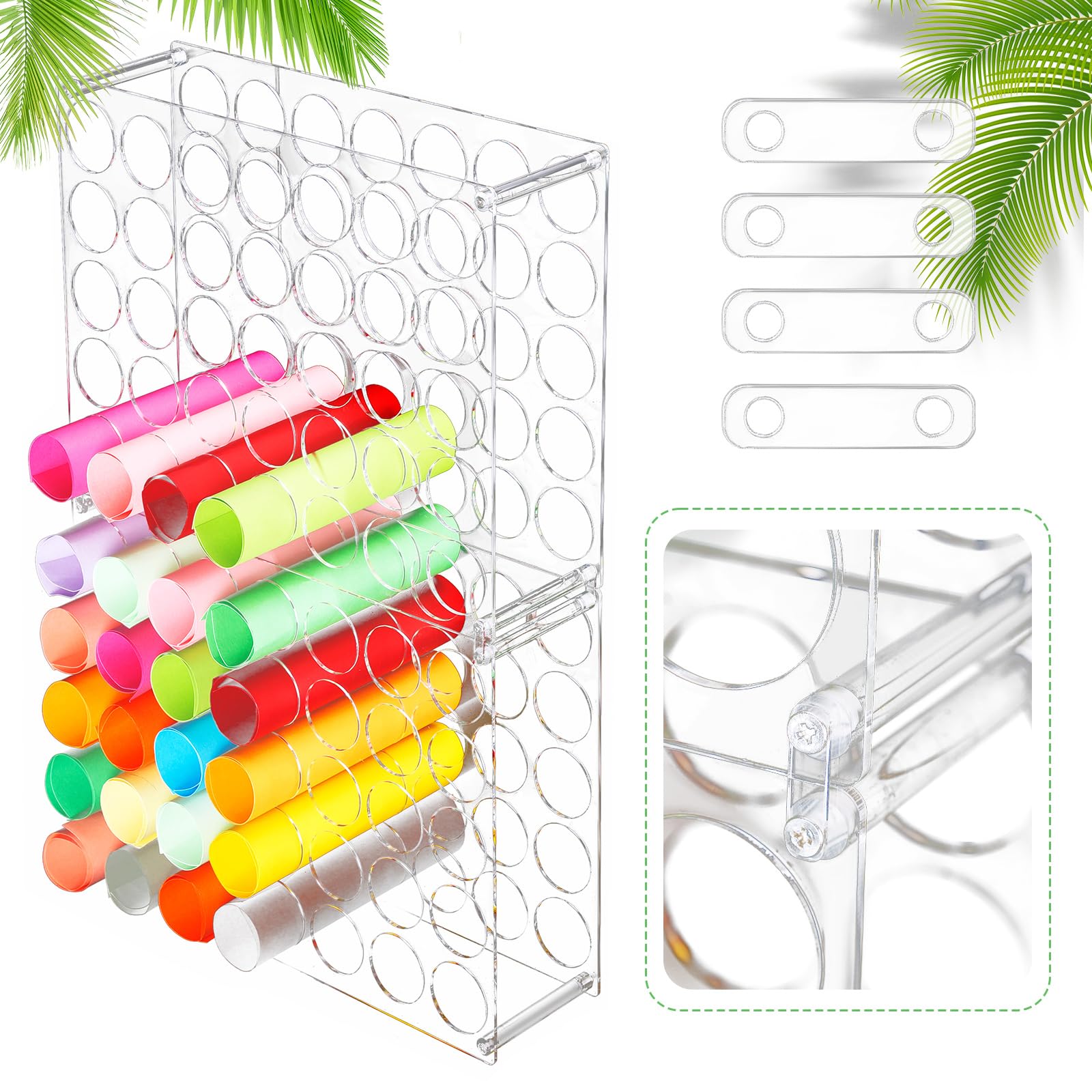 Snapklik.com : 2 Pack Vinyl Storage Organizer 70 Holes Vinyl Roll ...