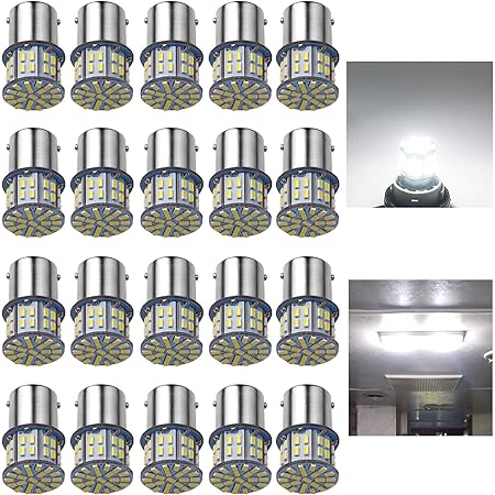 Amazon.com: Efoxcity 12V 1156 10 Pack Bright 1156 1141 1003 50-SMD White LED Bulbs For Car ...