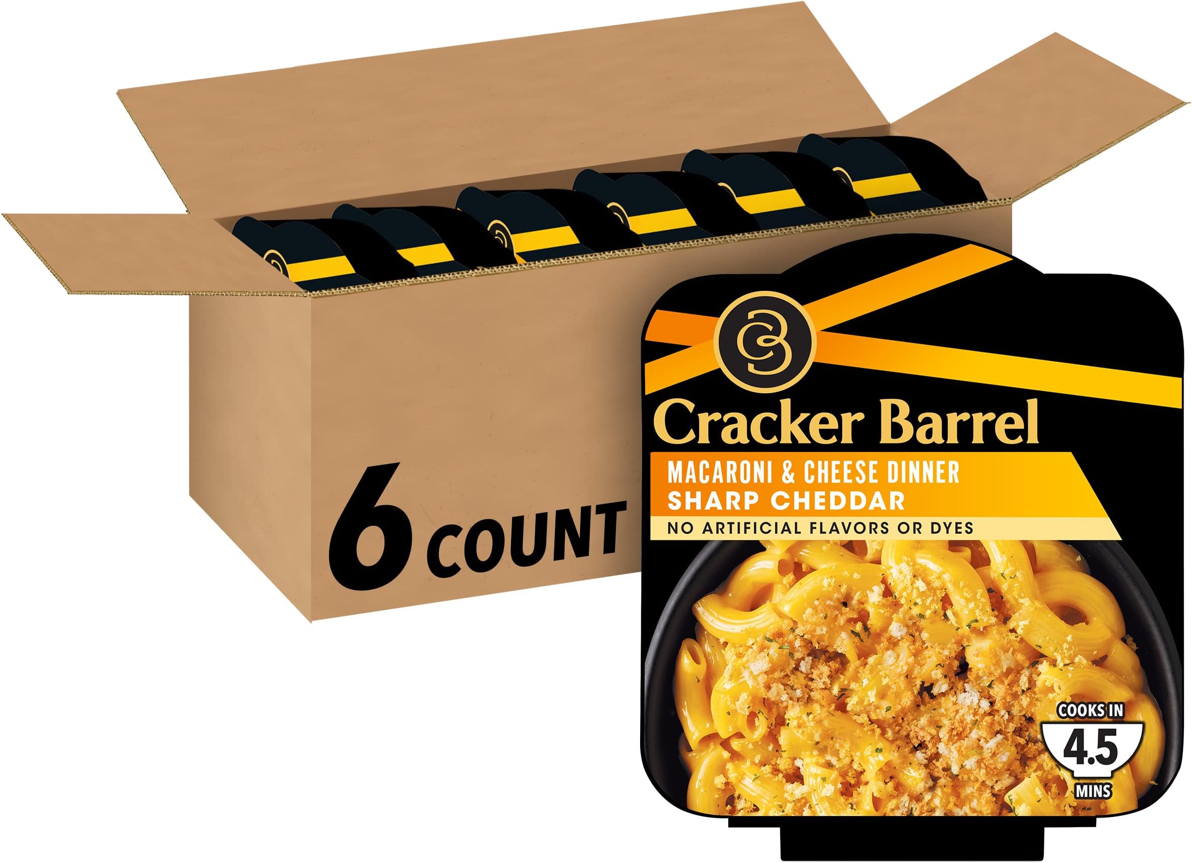 Amazon.com: Cracker Barrel Sharp Cheddar Macaroni & Cheese Single Bowl ...