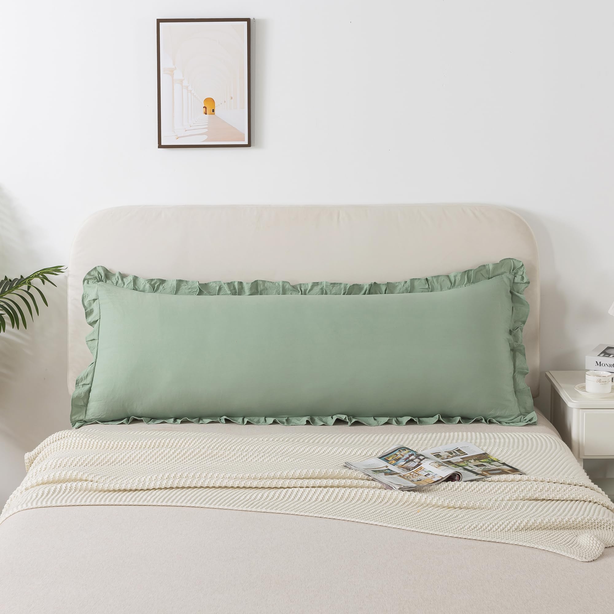 Amazon.com: H HOUSEHOLD Body Size Pillow Cases Set of 1 - Ruffled Chic ...