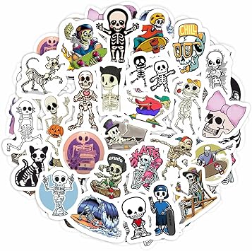 Amazon.com: BulbaCraft 100Pcs Skeleton Stickers - Skeleton Party ...