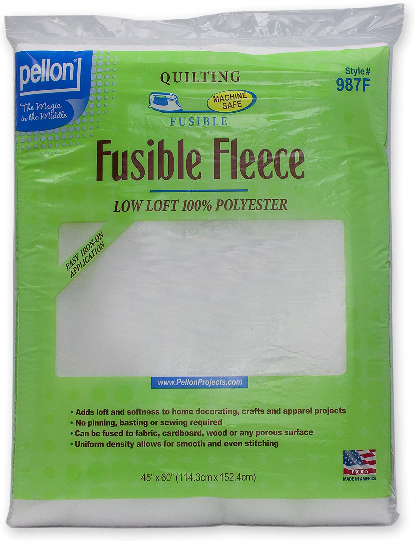 Amazon.com: Pellon SF101 Shape-Flex Fusible medium weight woven ...