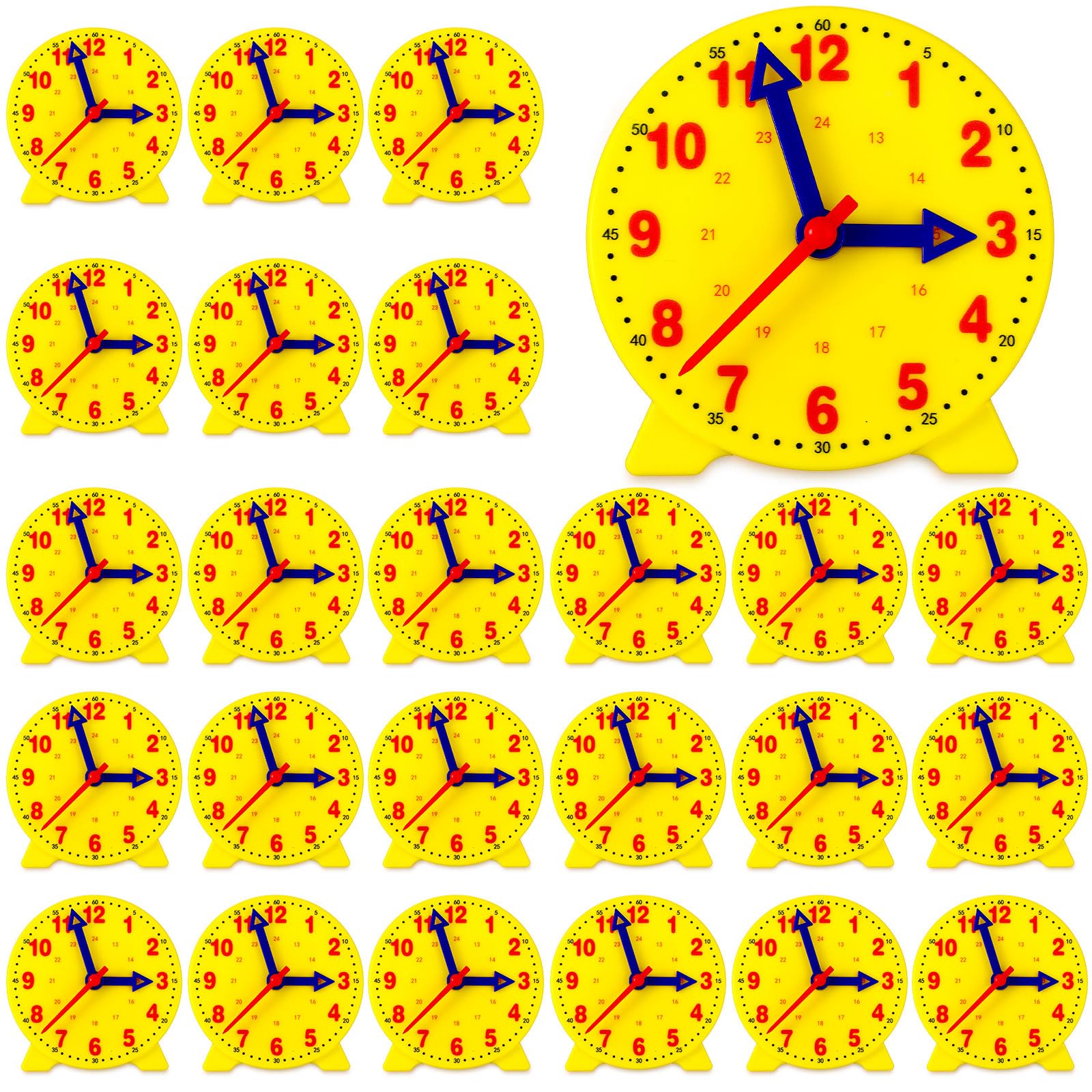 Amazon.com: Batiyeer 24 Pcs Teaching Clock Kit for Kids to Tell Time ...