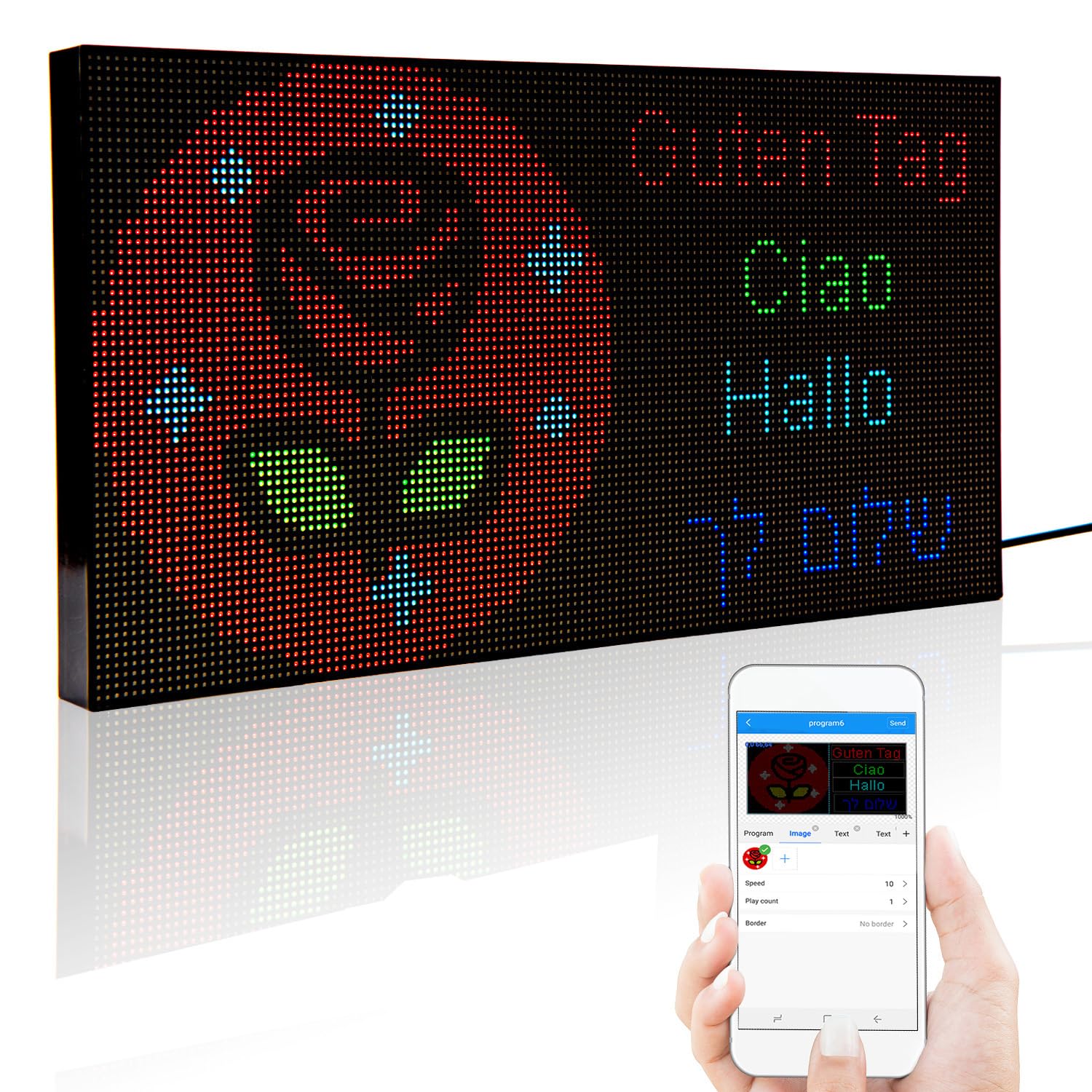 Scrolling LED Sign Leadleds P3 7 Color Programmable LED Display Board ...