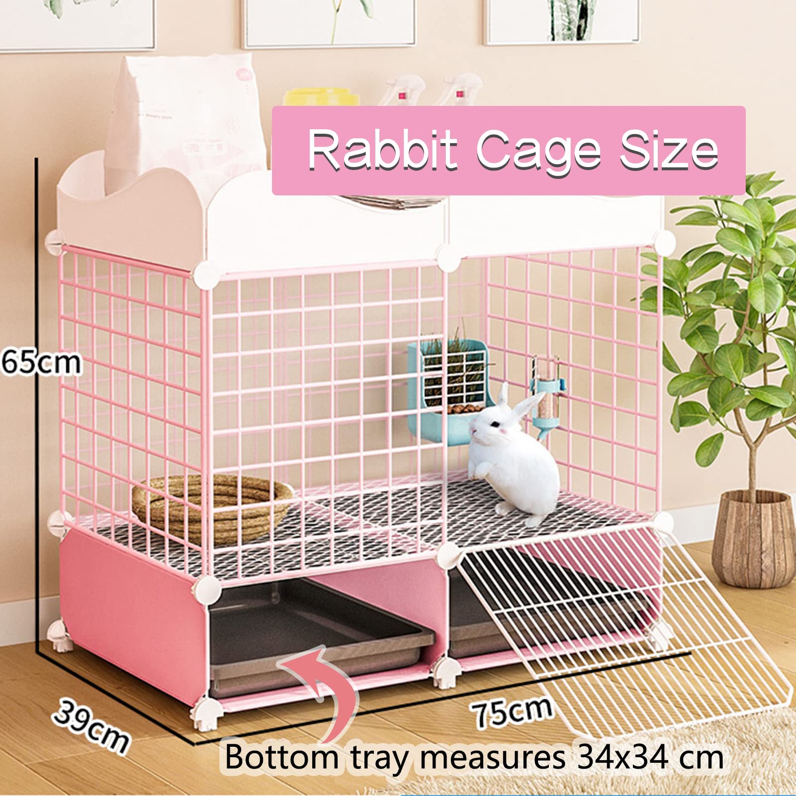 Buy DuvinDD 2-Story Rabbit Cage Indoor Bunny Hutch With, 48% OFF