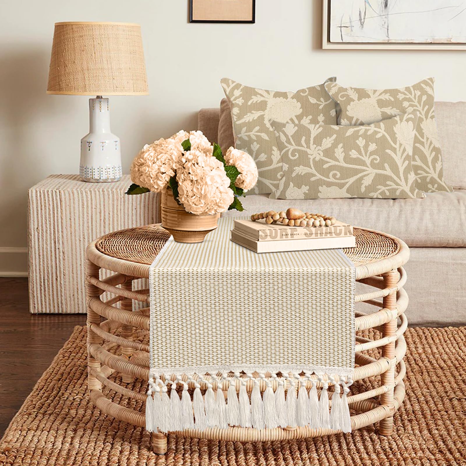 Amazon.com: tiosggd Boho Table Runner Short 14x36 inches, Small Woven ...