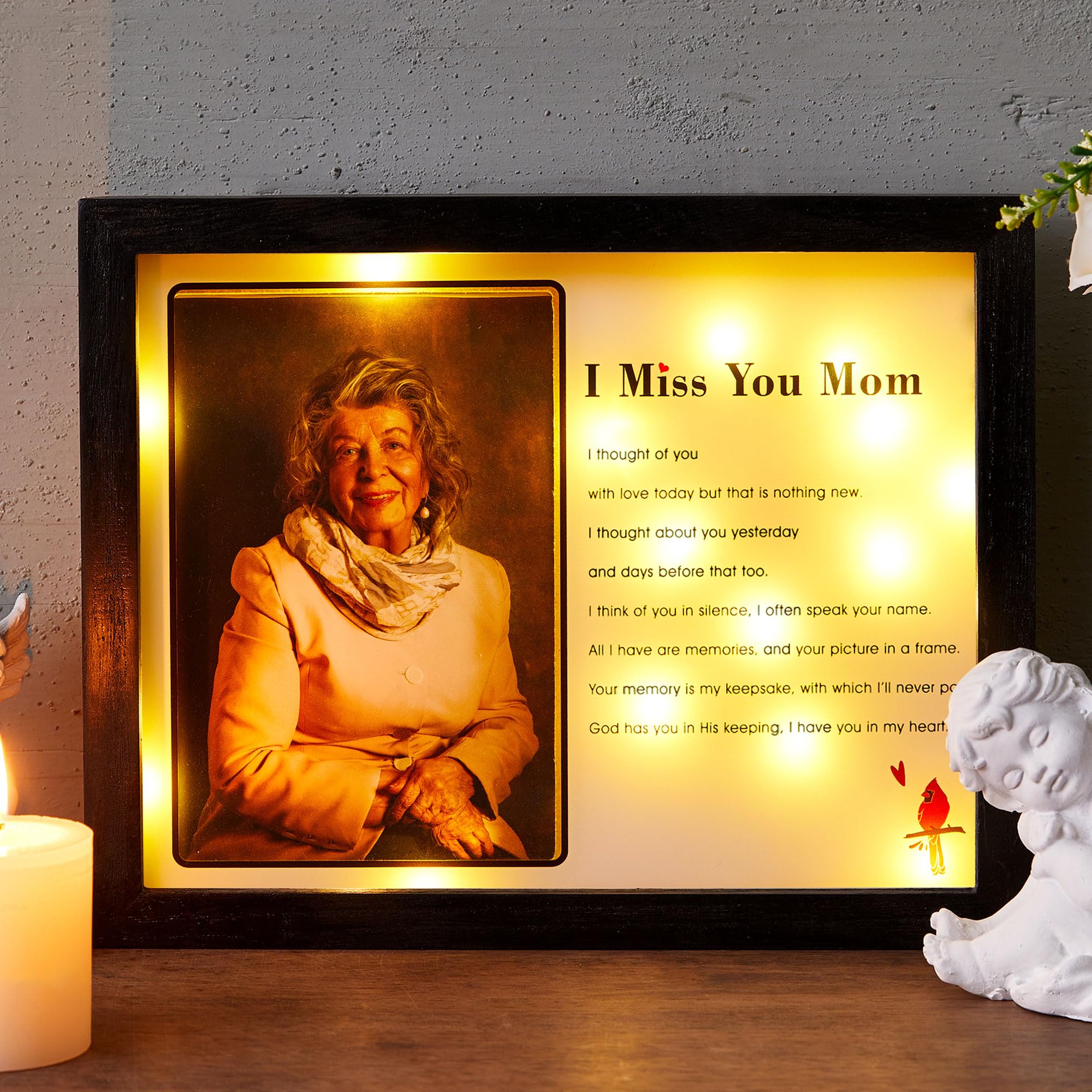 Sympathy Gift LED Memorial Shadow Box 8x10 Memorial Gifts for Loss of ...