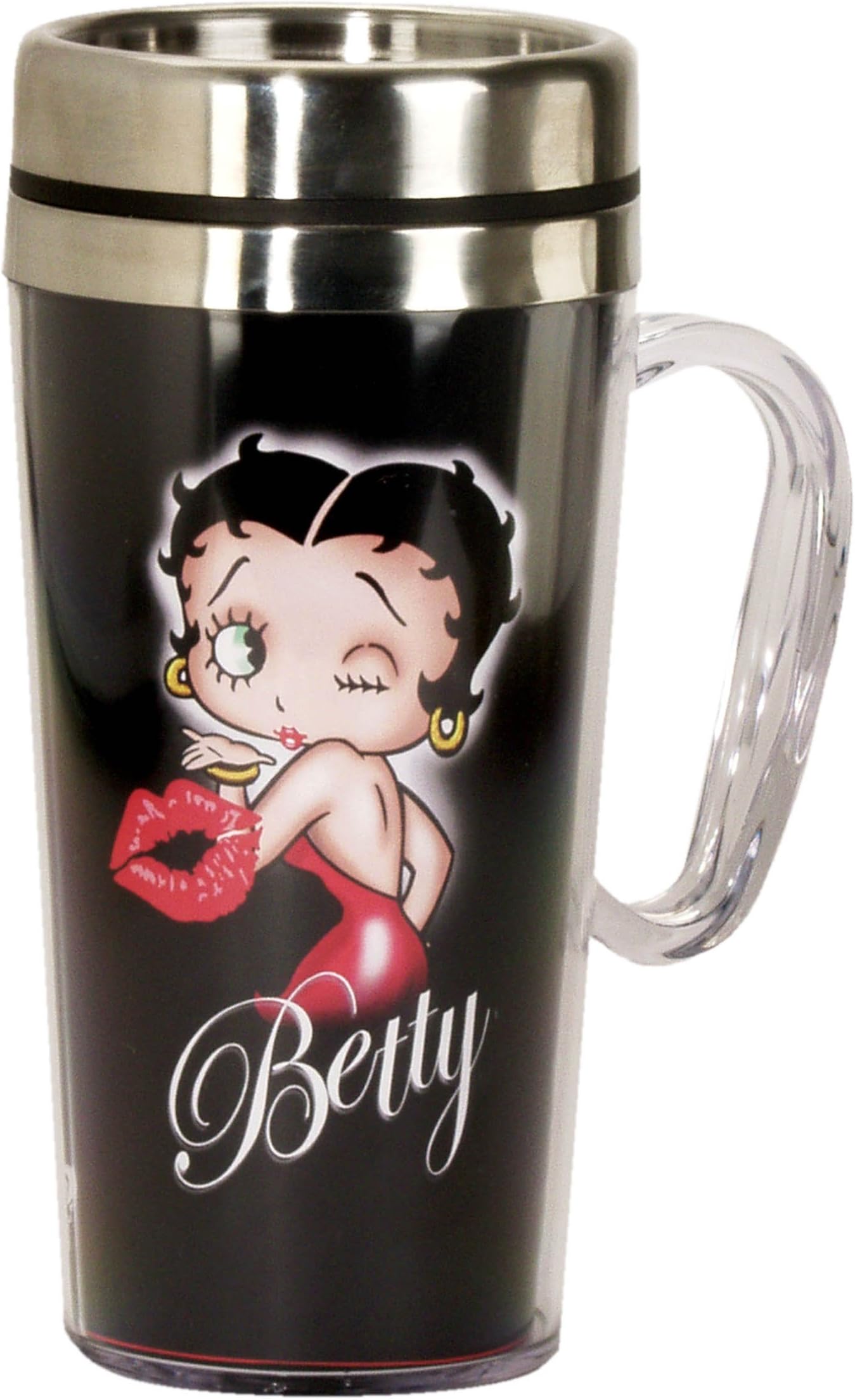 Amazon.com: Spoontiques - Insulated Travel Mug - Betty Boop Kiss Coffee ...
