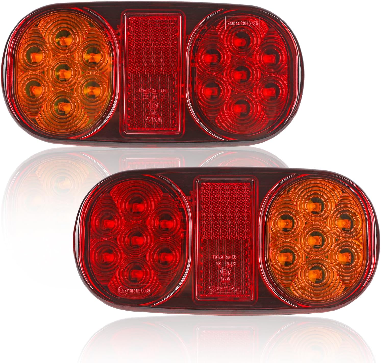 AOHEWEI 2Pcs LED Trailer Tail Lights Truck Rear Lights Brake Lamp 12V ...