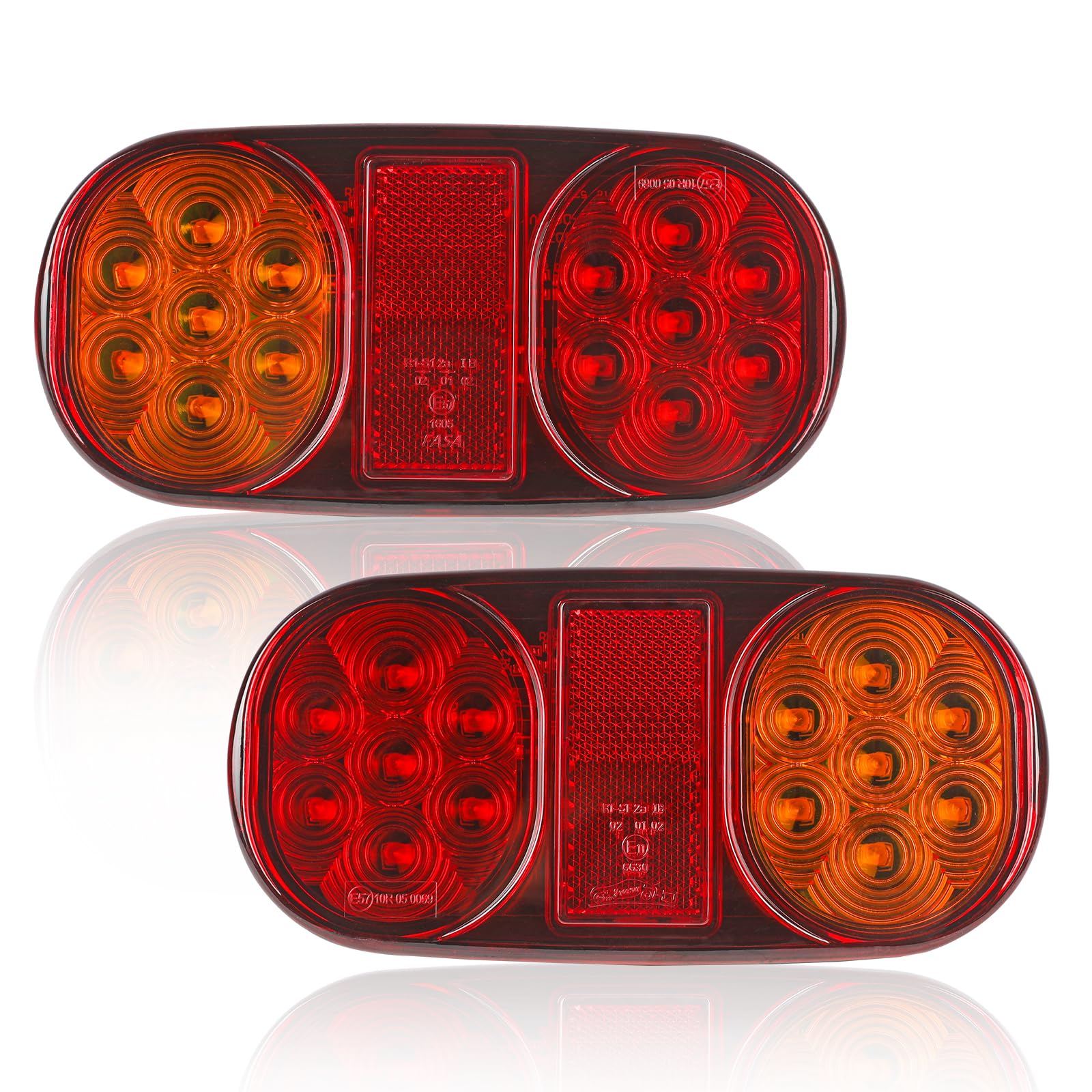 AOHEWEI 2Pcs LED Trailer Tail Lights Truck Rear Lights Brake Lamp 12V ...