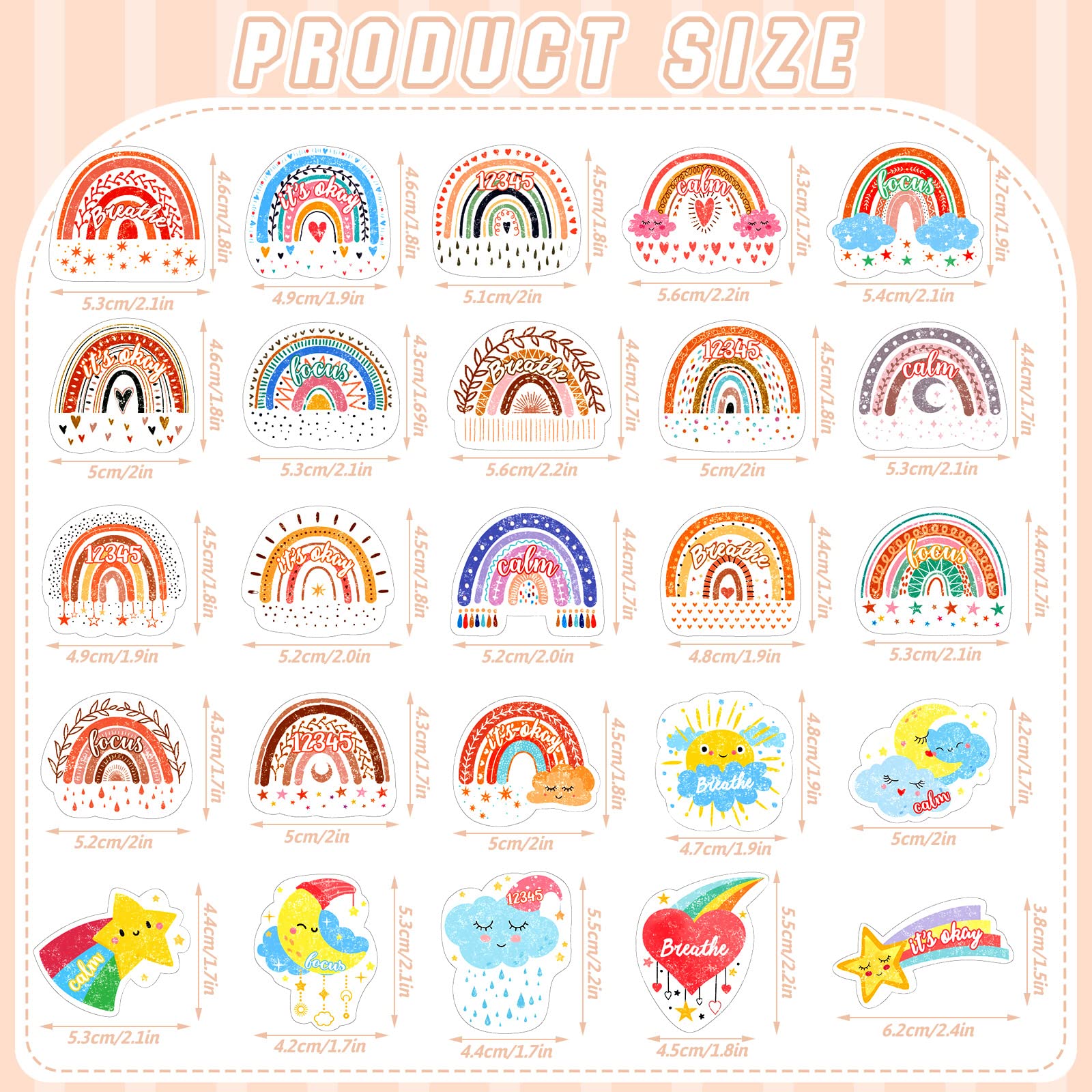 Snapklik.com : 50 Pieces Anxiety Sensory Stickers For Anxiety Relief ...