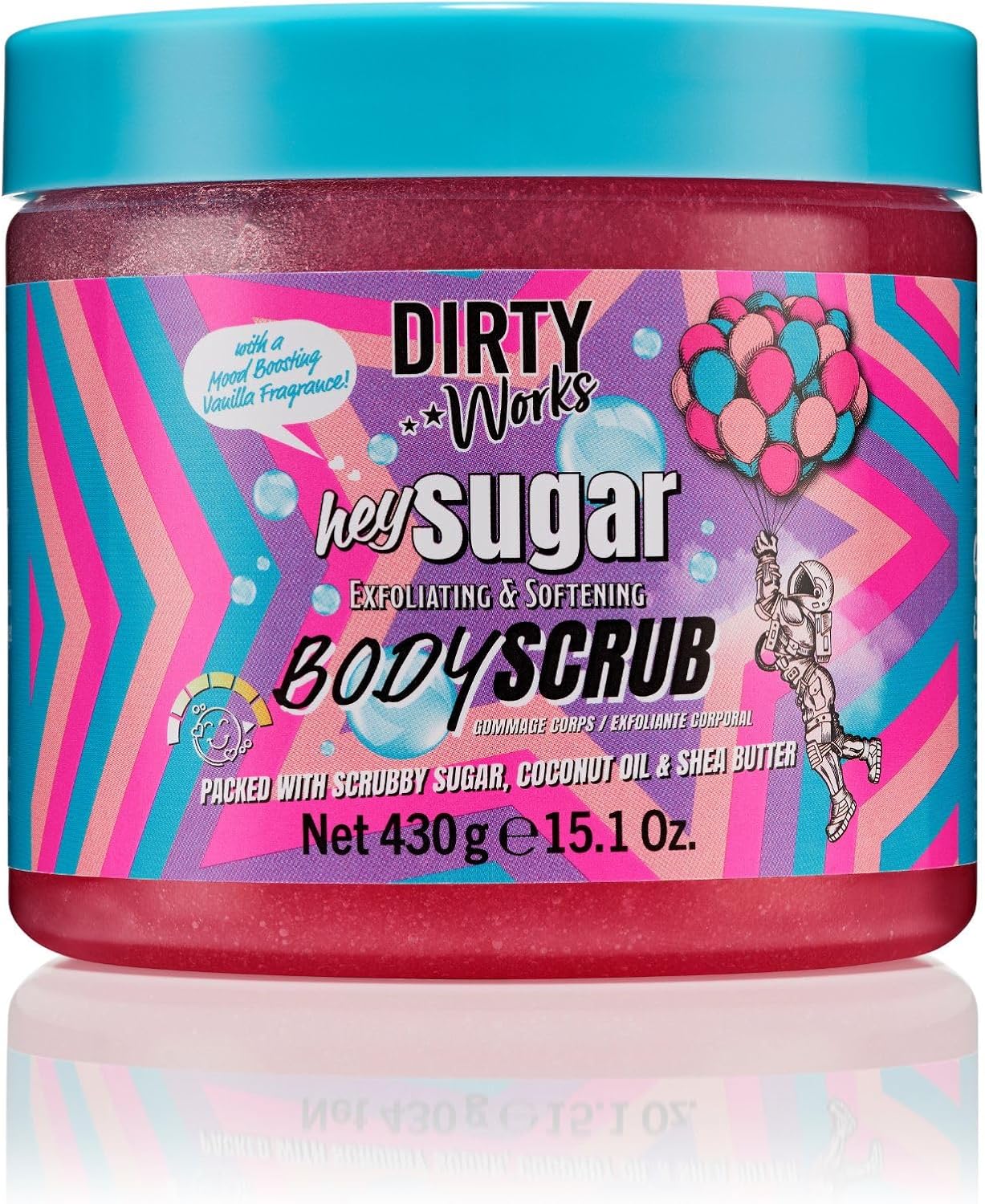 Dirty Works Hey Sugar Body Scrub 430g – Luxurious Exfoliation with Coconut Oil & Shea Butter for ...