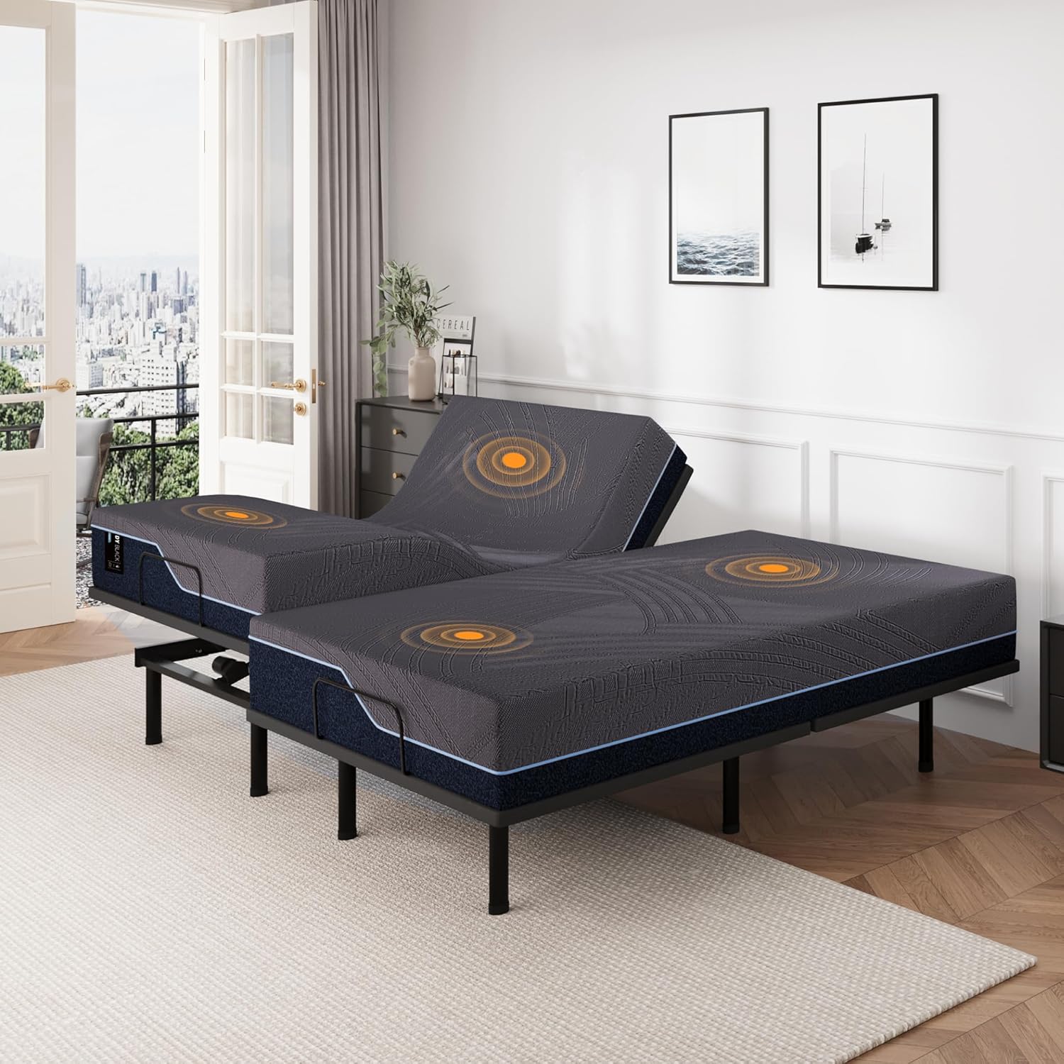 Amazon.com: Dyonery Split King Adjustable Bed Base Frame with Wireless ...