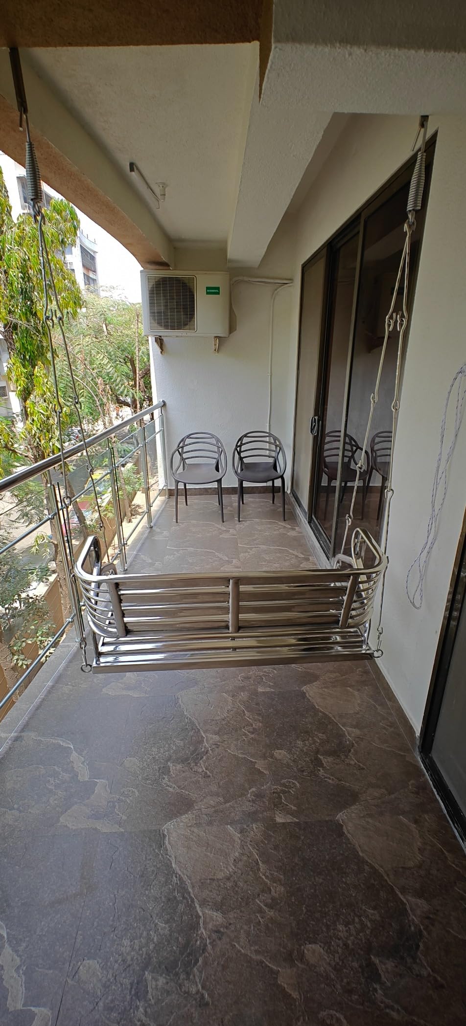 Swing India 107 cm Reversible Stainless Steel Hammock Hanging Swing ...