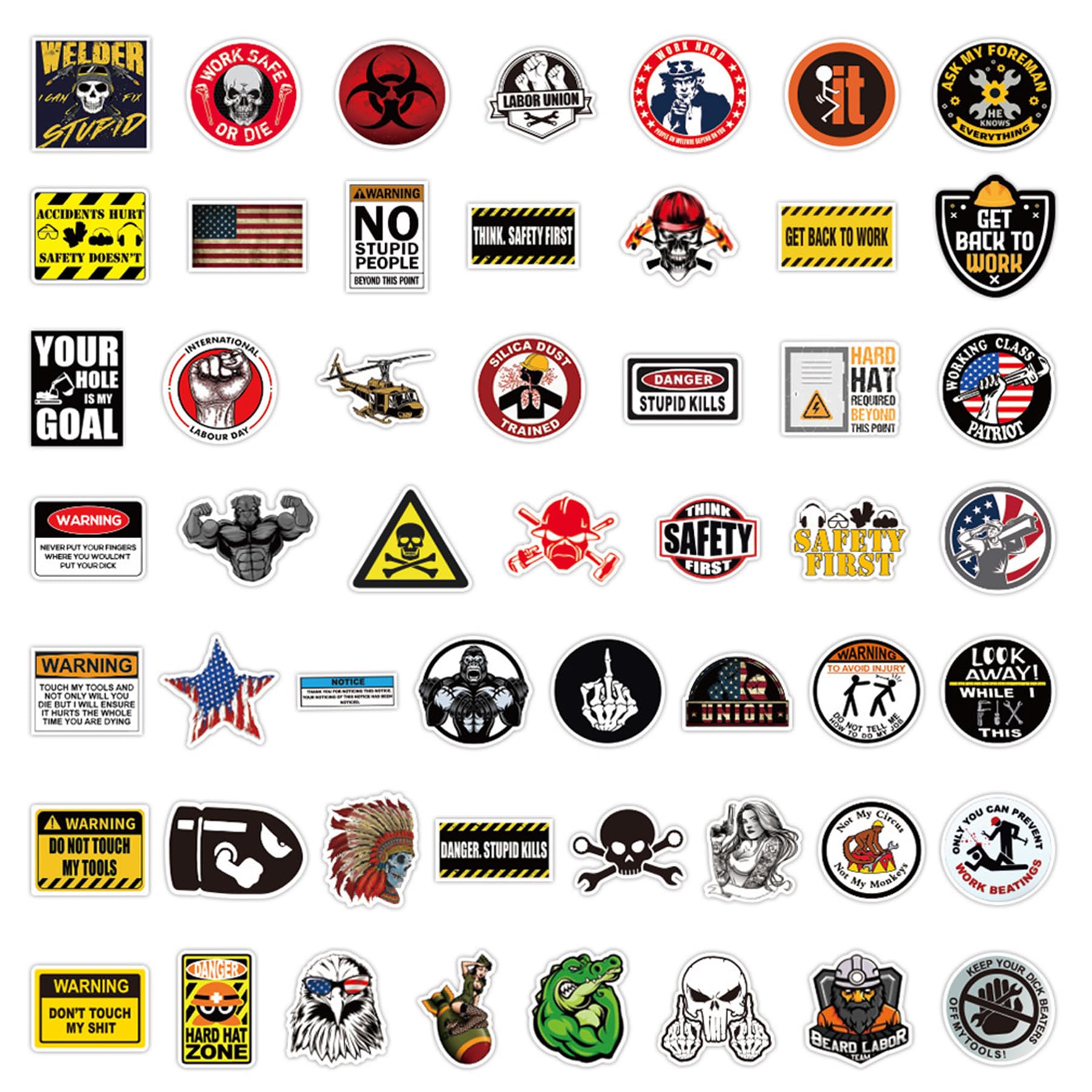 Snapklik.com : 200pcs Welding Helmet Hard Hat Sticker Decals, Funny ...