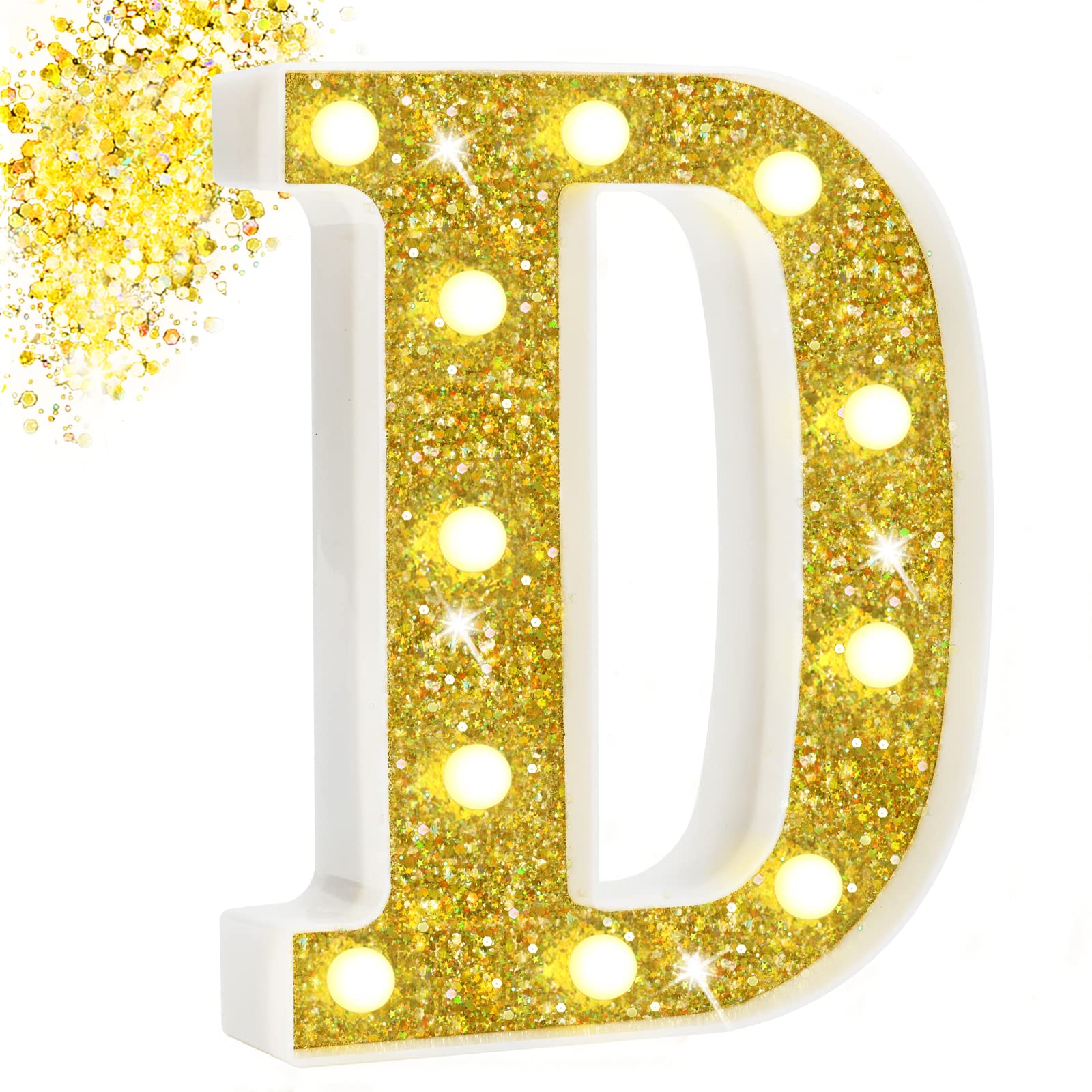 The Letter D In Gold Glitter