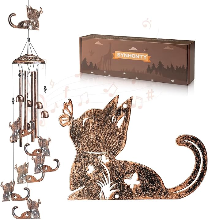 Amazon.com : Cat Wind Chimes for Outside,Gardening Gifts for cat Lover ...