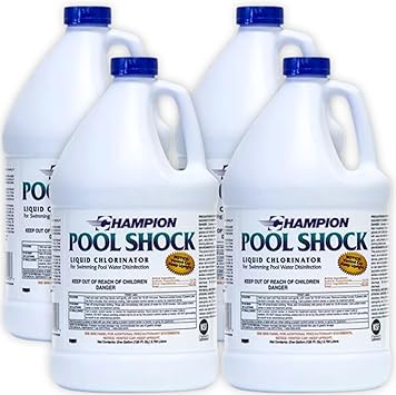 Amazon.com : Champion Liquid Chlorine (4-Pack) - Swimming Pool & Spa ...