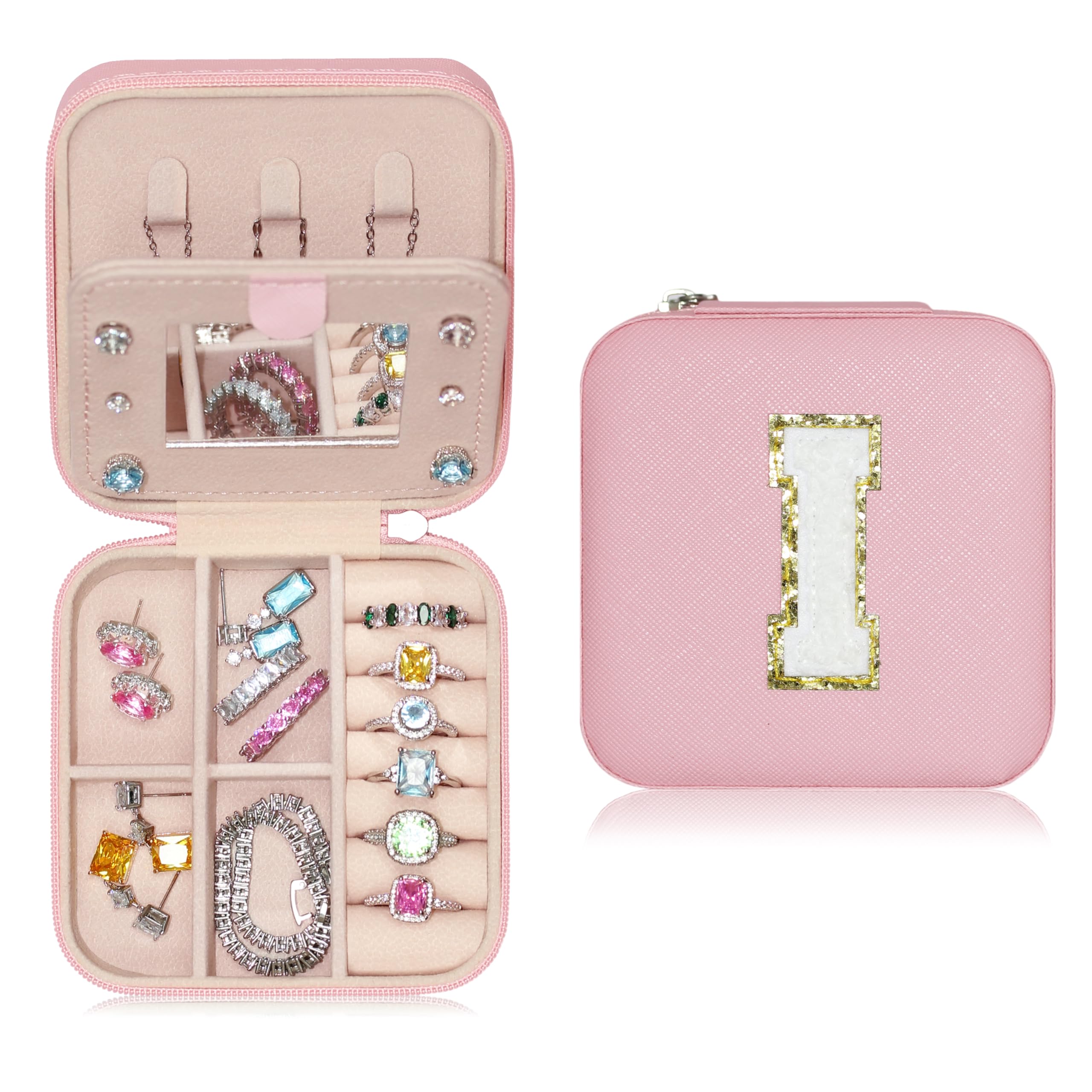 Amazon.com: BLUTETE Personalized Initial Jewelry Box White Jewelry ...