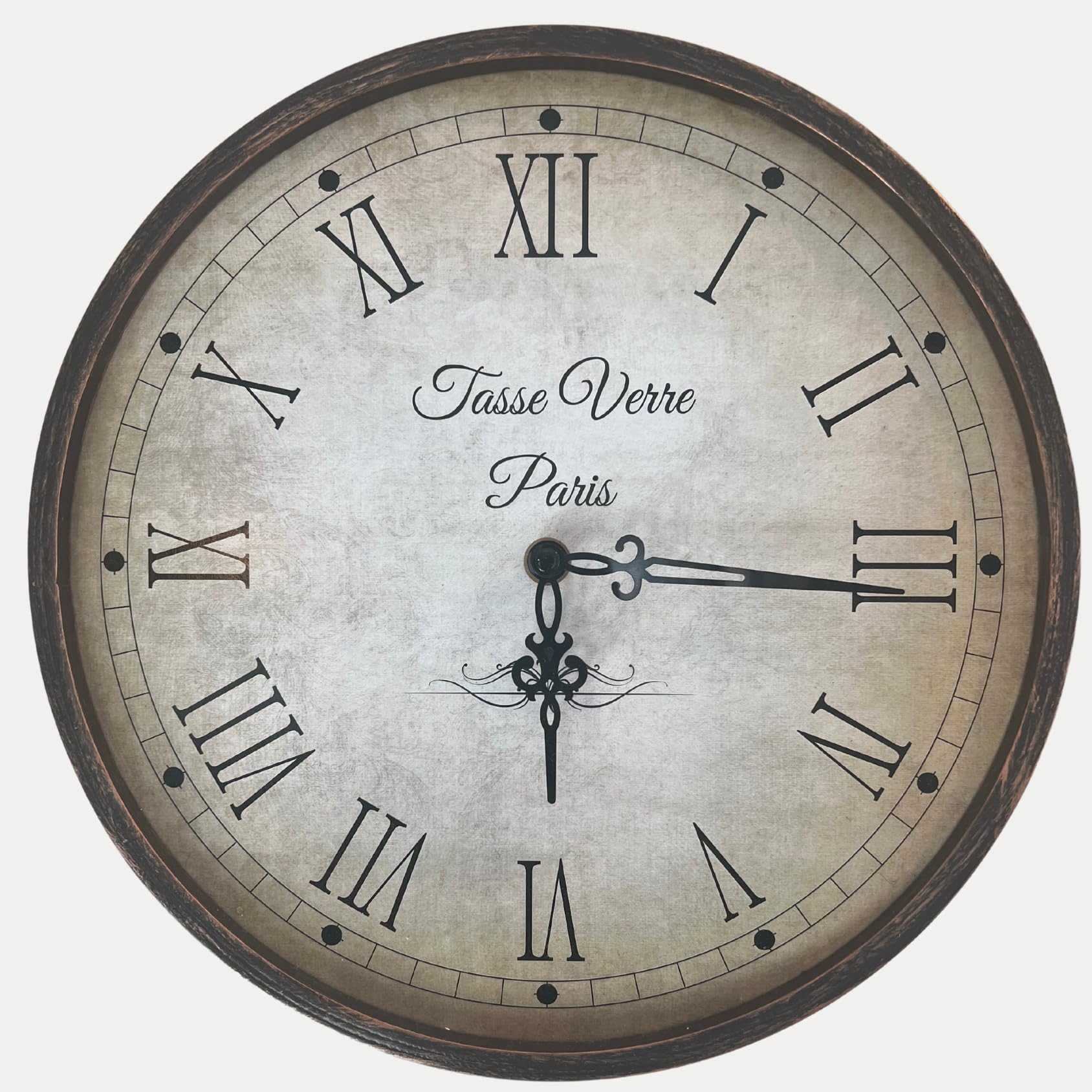 Amazon.com: Tasse Verre 12" Rustic Wall Clock - Farmhouse Decor ...