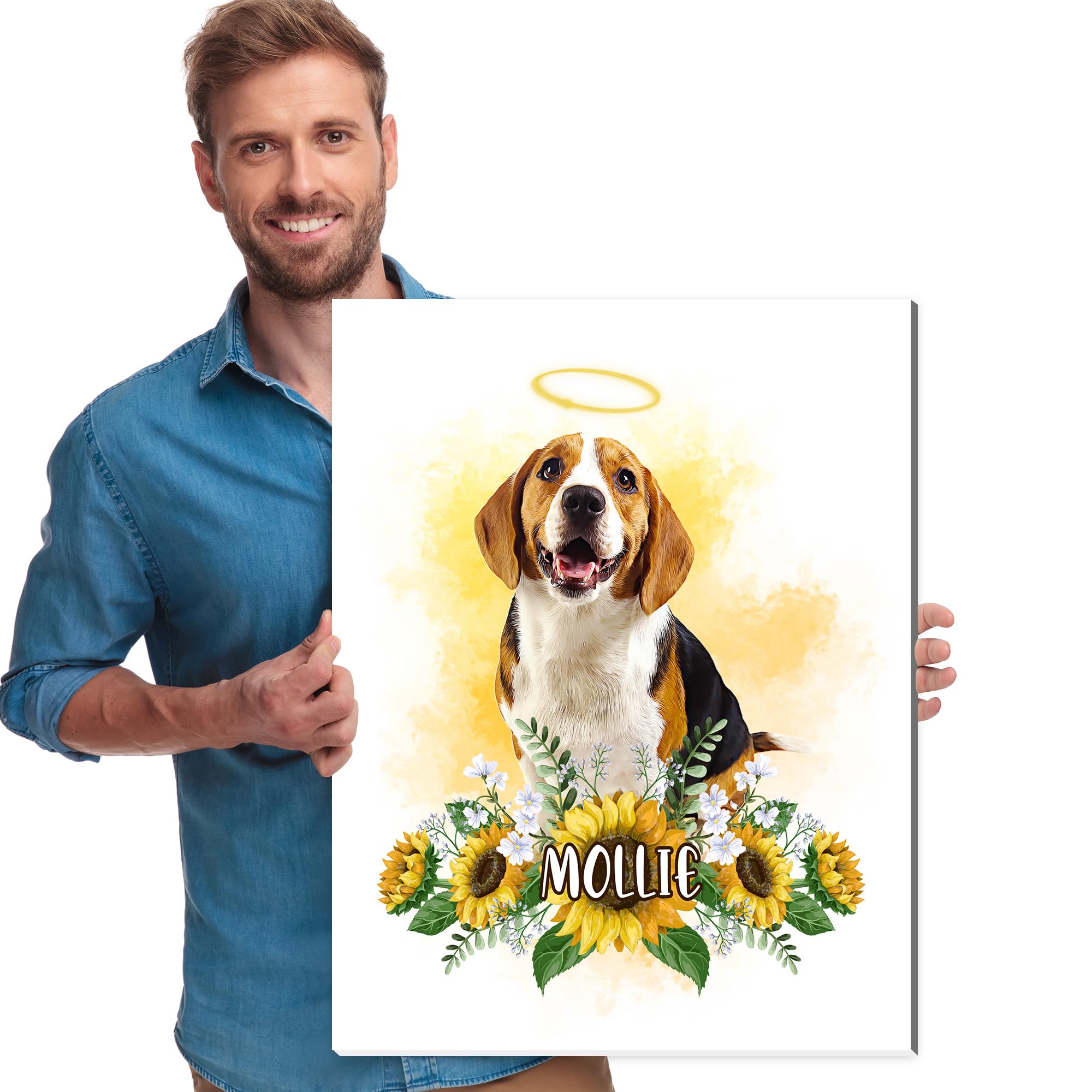Amazon.com: Personalized Pet Portrait Pet Loss Memorial Print Art Gifts ...