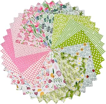 Amazon.com: Spring Floral Squares 10x10, Layer Cake Fabric for Quilting ...