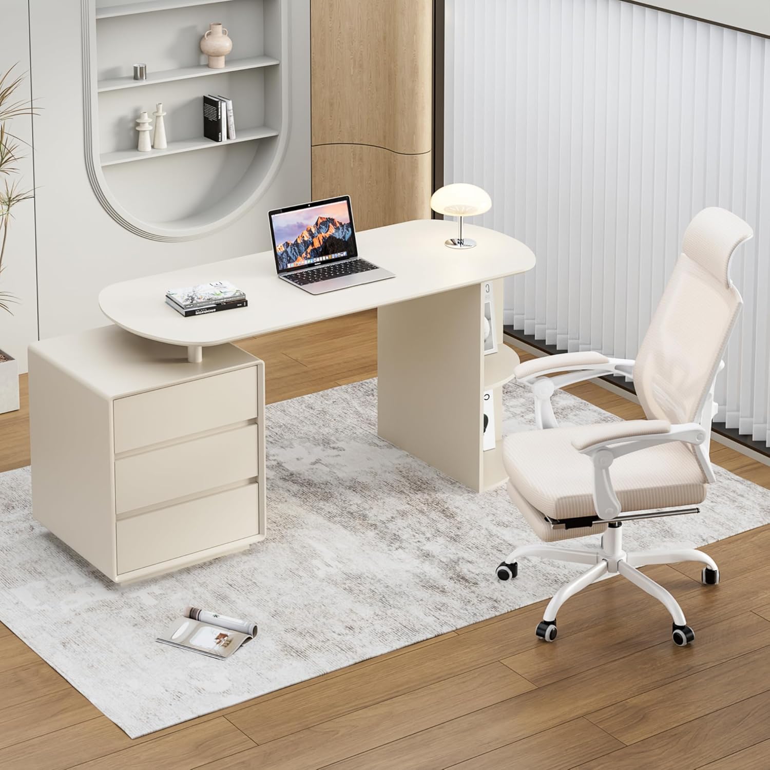 Amazon.com: Qulomvs Home Office Desk and Chair Set, Home Office ...