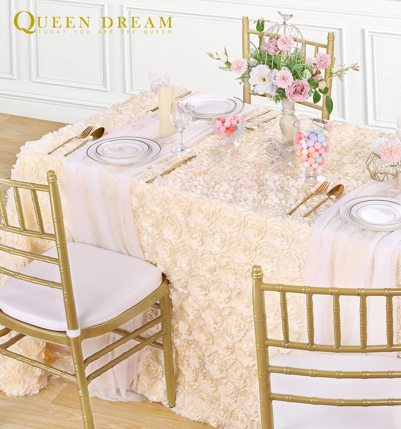 Rosette Wedding Linens Reception New Design Satin Rosette Round