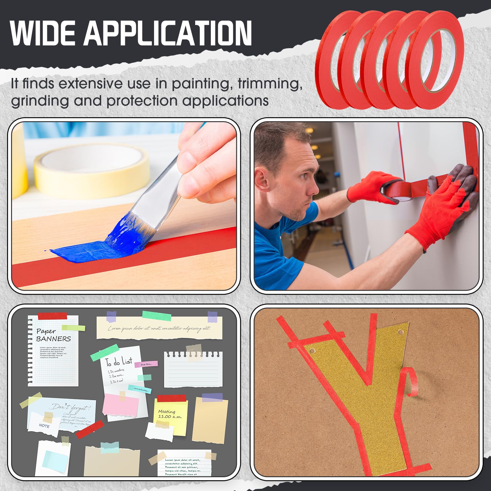 Snapklik.com : Cholemy 12 Rolls Painters Tape 1/4 Inches X 60 Yd ...