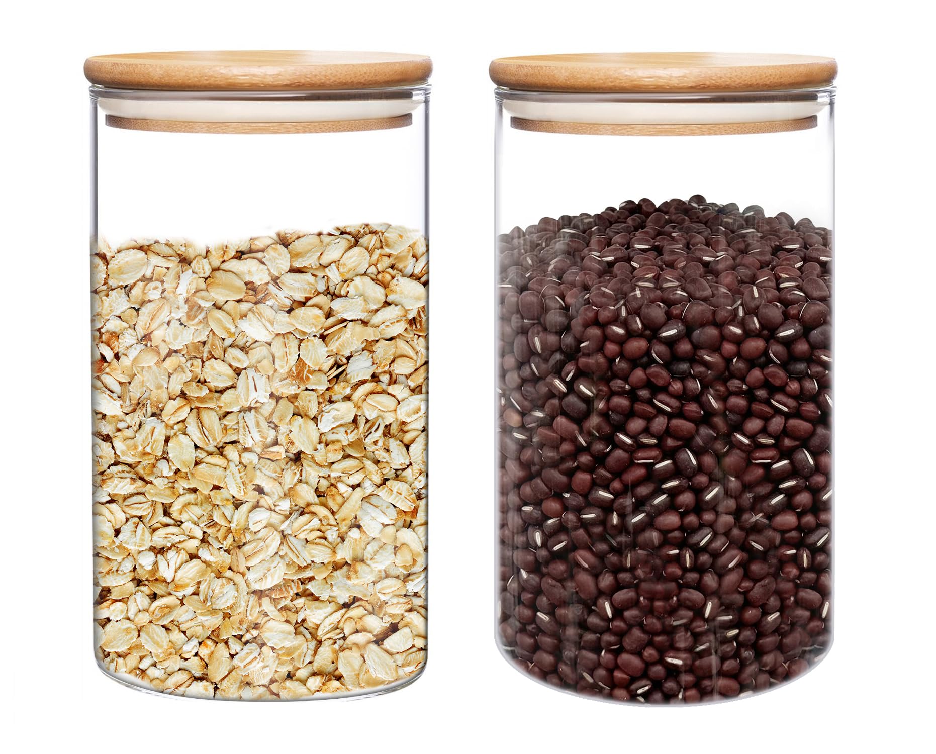 Amazon.com: umieo Large Glass Flour and Sugar Containers 50oz Set of 2 ...