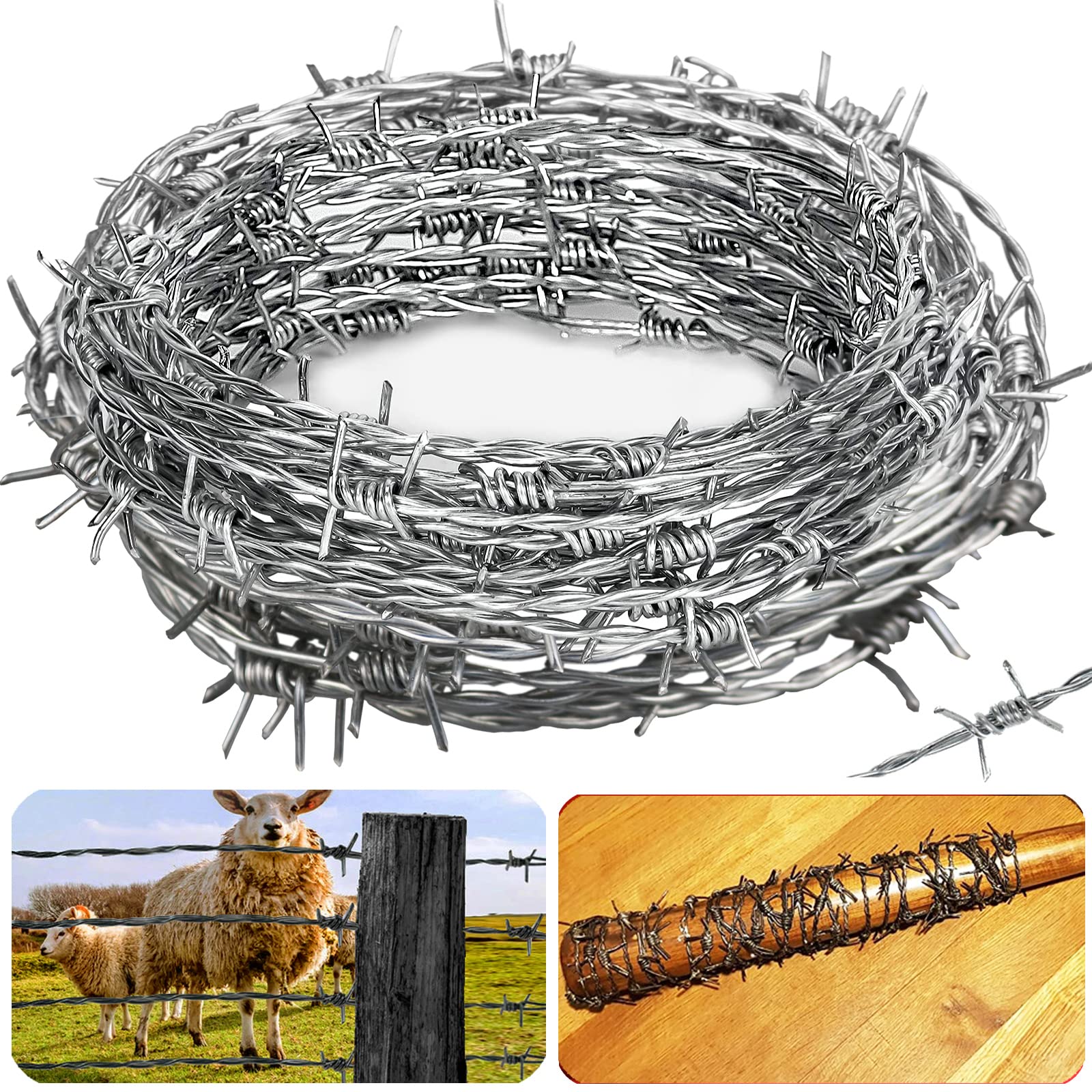Snapklik.com : 4 Point Barbed Wire, 18 Gauge Real Barb Wire Roll 40 ...