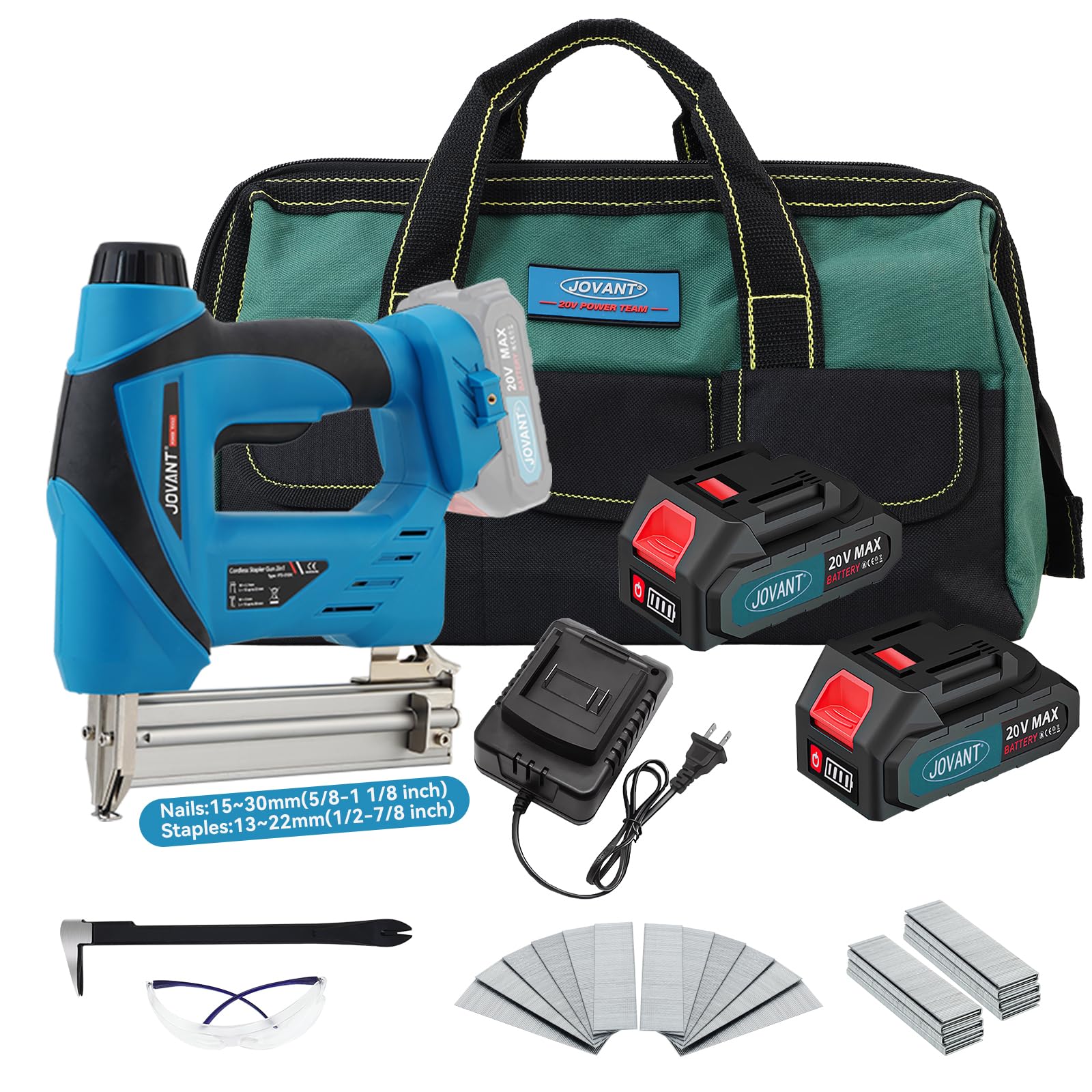 Snapklik.com : JOVANT 2 In 1 Nail Gun Battery Powered, 20V Cordless ...