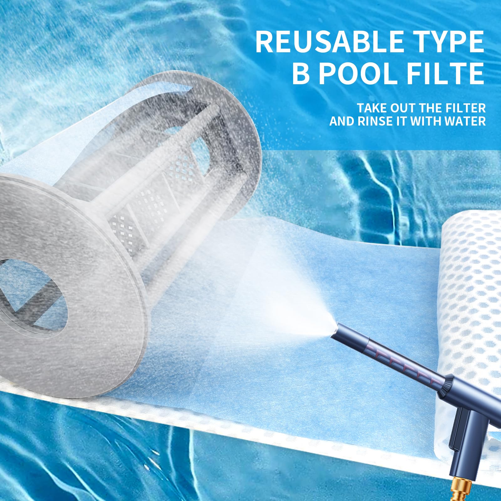 Snapklik.com : Type B Pool Filter - Reusable,Above Ground Pool Filter ...