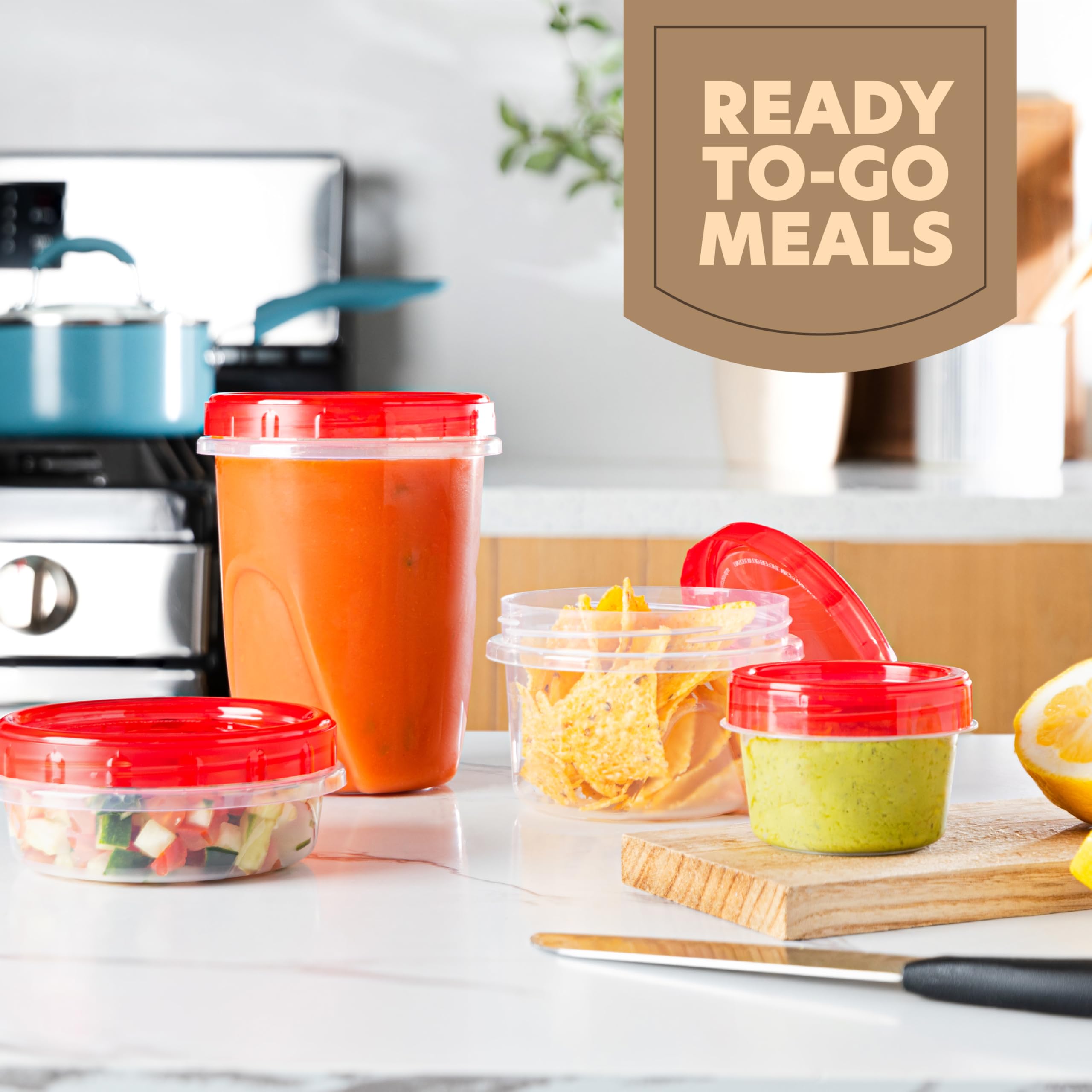 Snapklik.com : PLASTICPRO 24 Pack Twist Top Containers Assorted Sizes ...