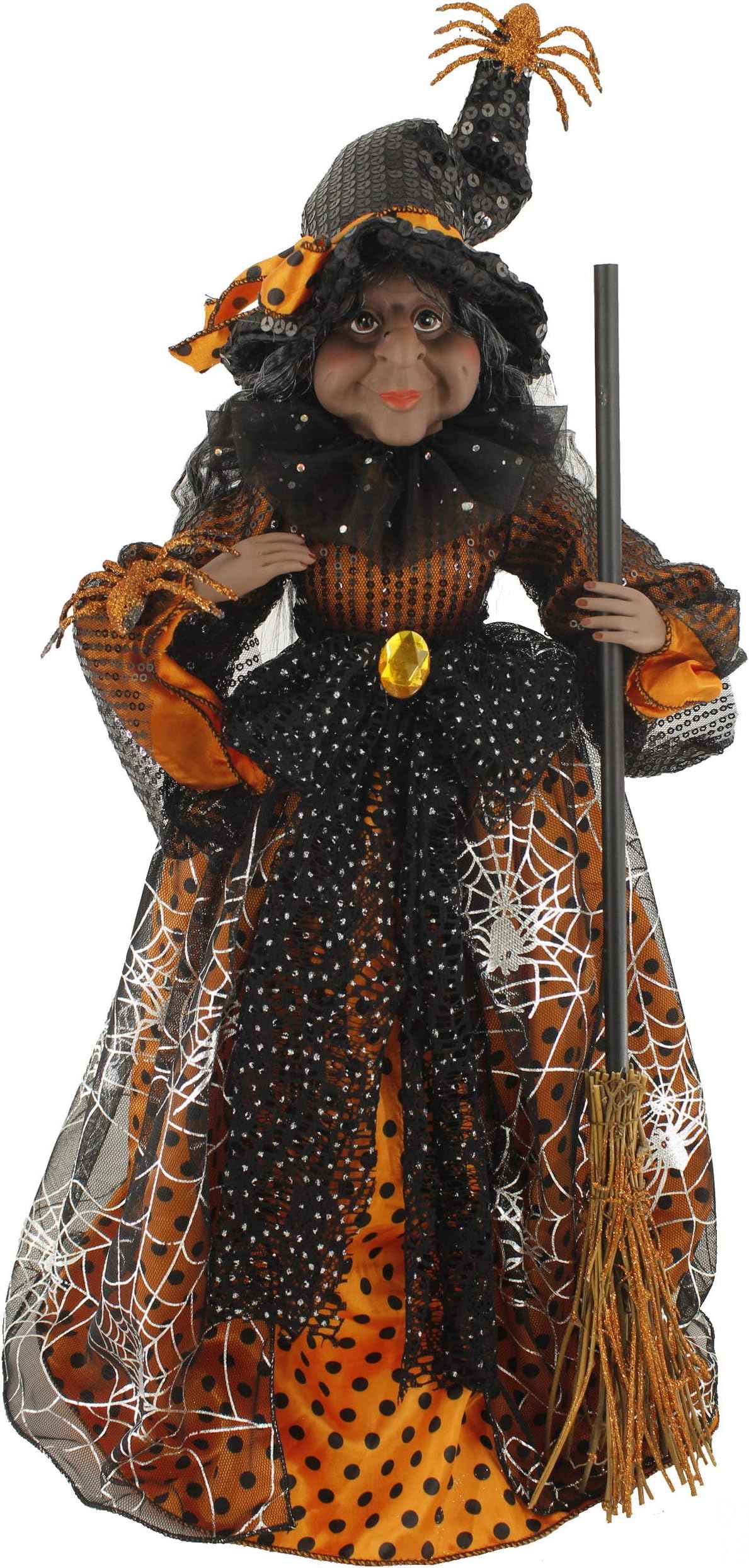 Amazon.com: Windy Hill Collection 18" Orange & Black Tabletop Fabric ...