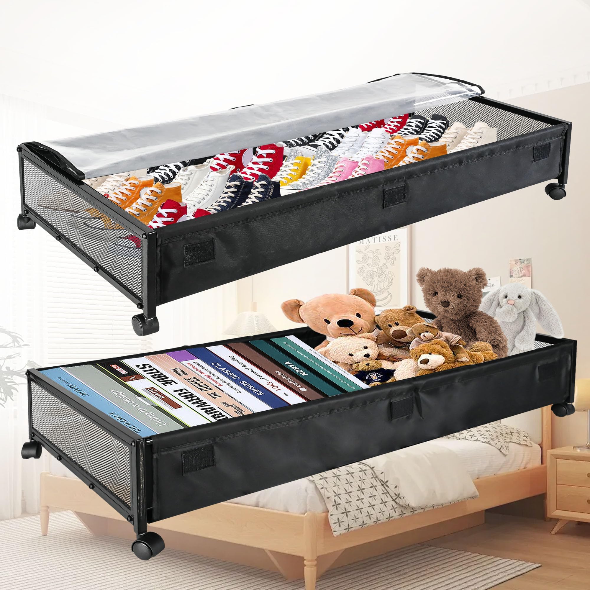 Amazon.com: Extra Large Under Bed Storage With Wheels, 35" Rolling ...