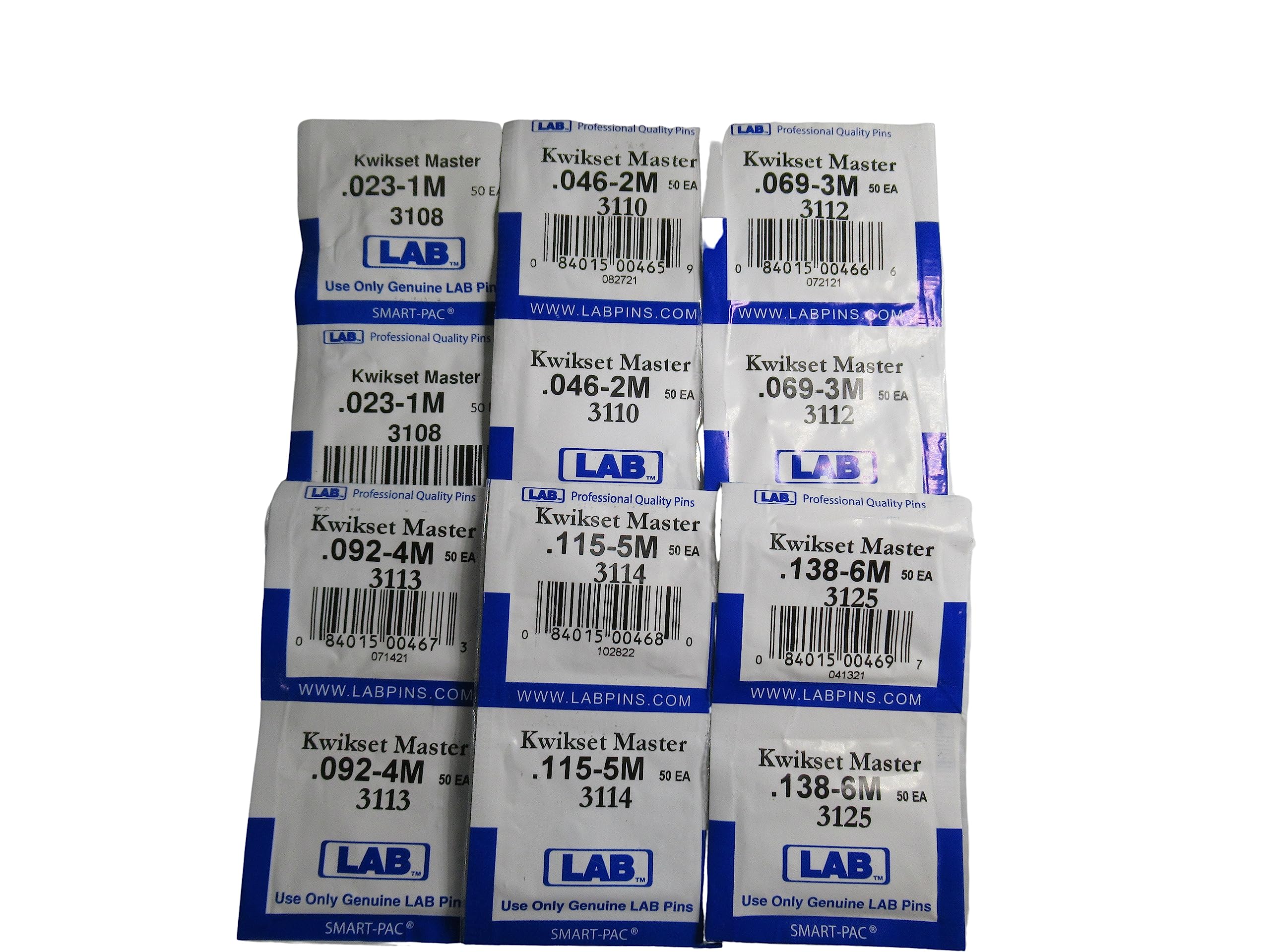 Lab Security Brand Master (top) Pin Set #1-6T Color Coded Pins ...