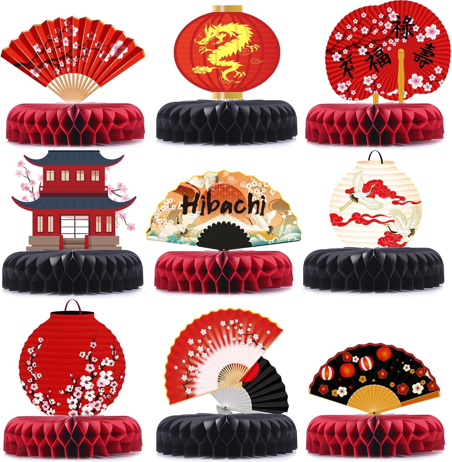 Amazon.com: Pajean 9 Pcs Hibachi Birthday Party Decorations Japanese ...
