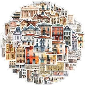 Amazon.com: Building Stickers Waterproof Stickers for Water Bottle ...