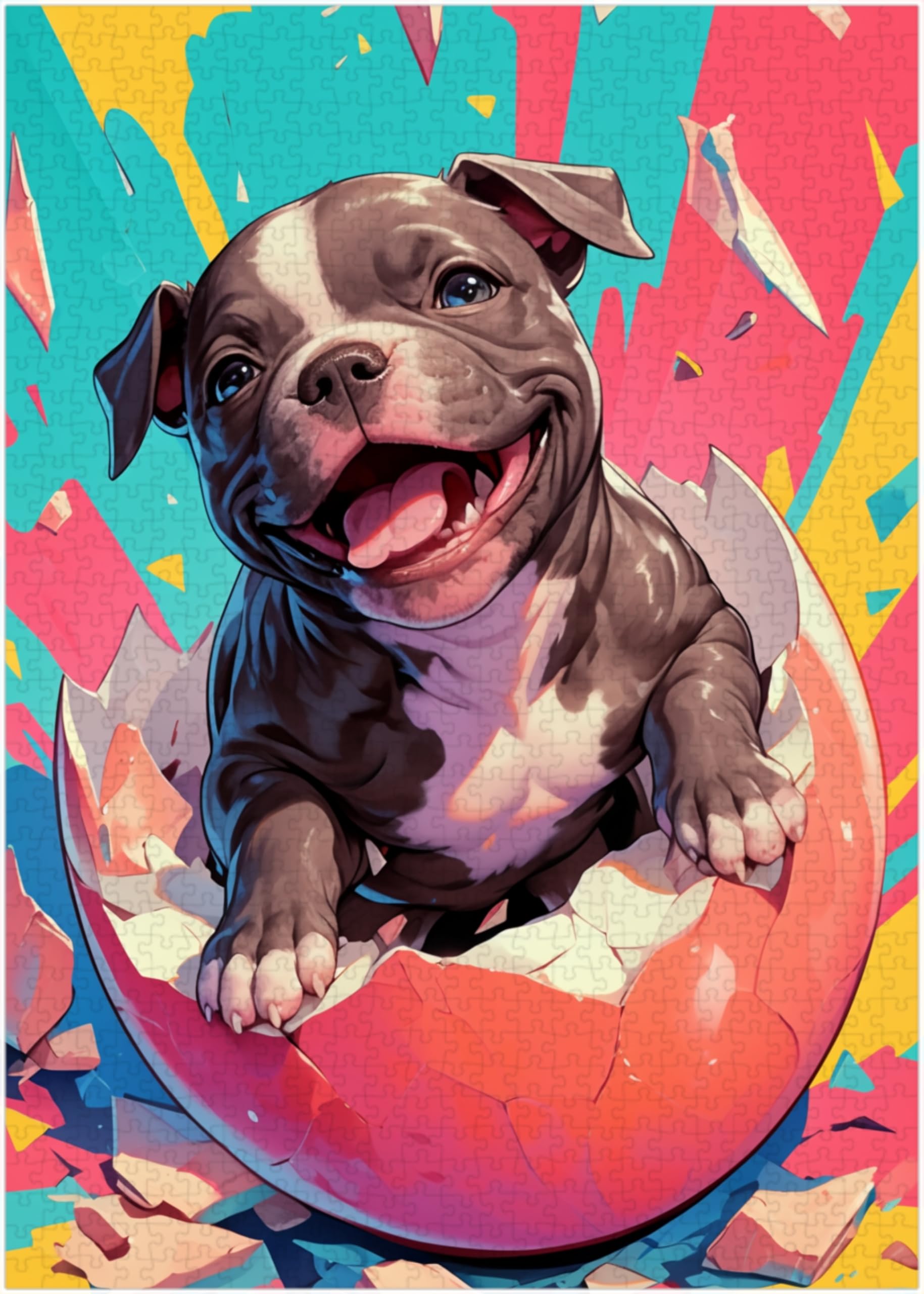 Amazon.com: Baby American Bully Dog Hatching Egg Jigsaw Puzzle 300/500 ...