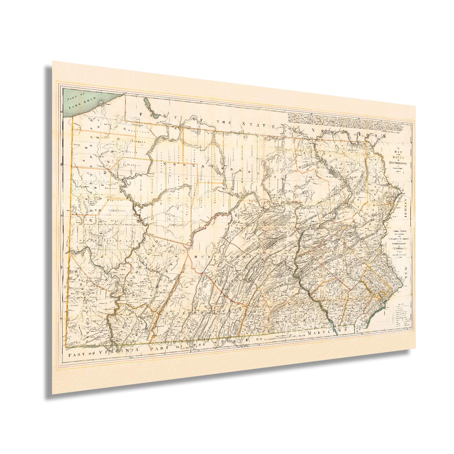 Amazon.com: HISTORIX Vintage 1792 Pennsylvania State Map - 24x36 Inch ...