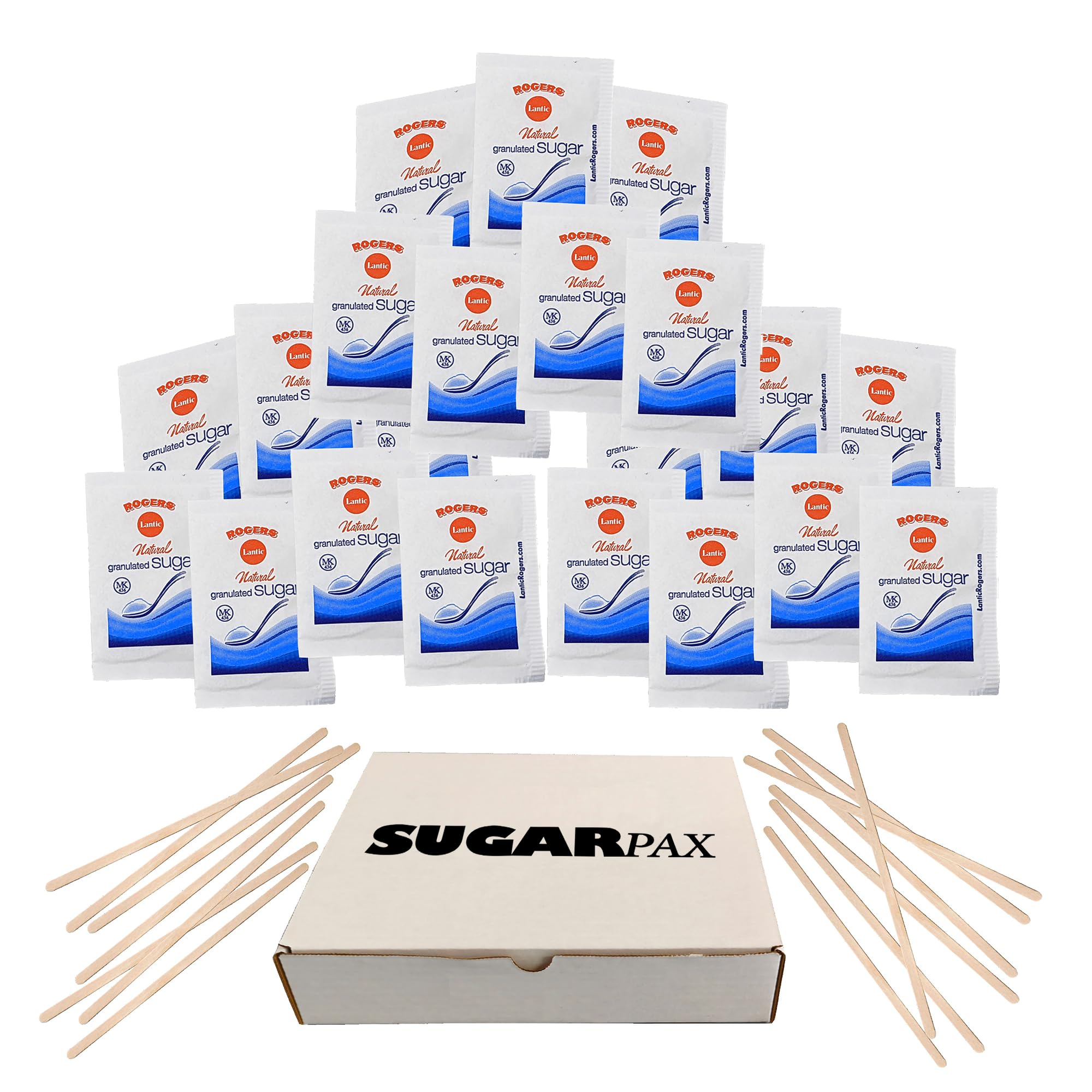 SugarPax - Rogers Granulated White Sugar Bundle Box: 200 White Sugar ...