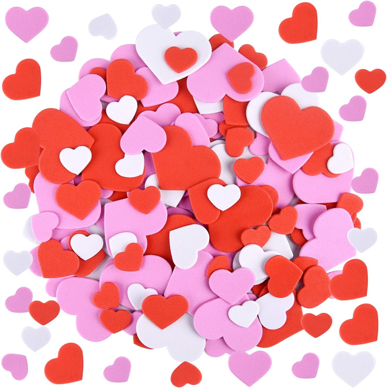 Amazon.com: MIAHART 300 Pcs Valentine's Day Heart Foam Stickers Self ...