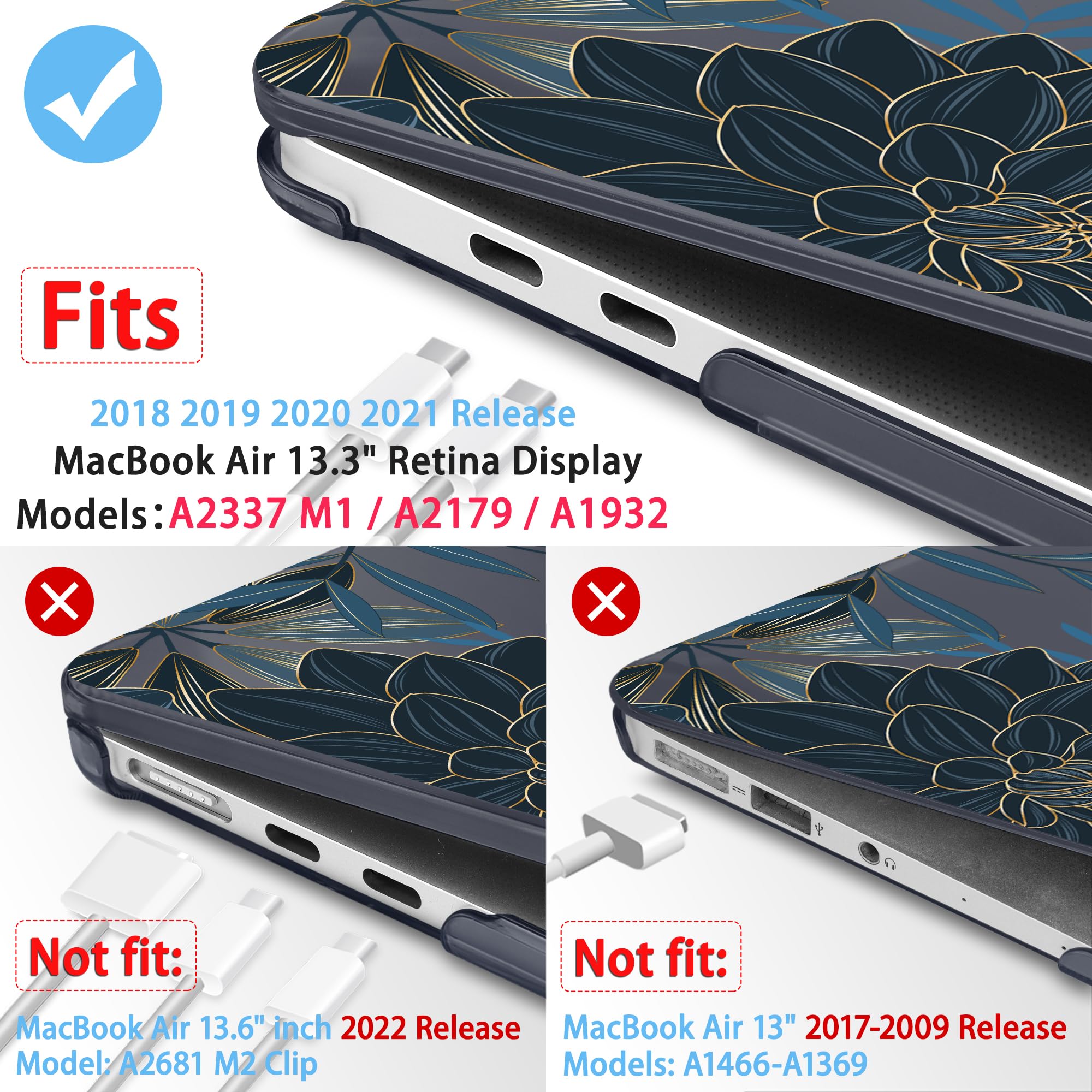 Mektron Case for MacBook Air 13 inch M1 A2337 A2179 A1932,Hard Cover ...