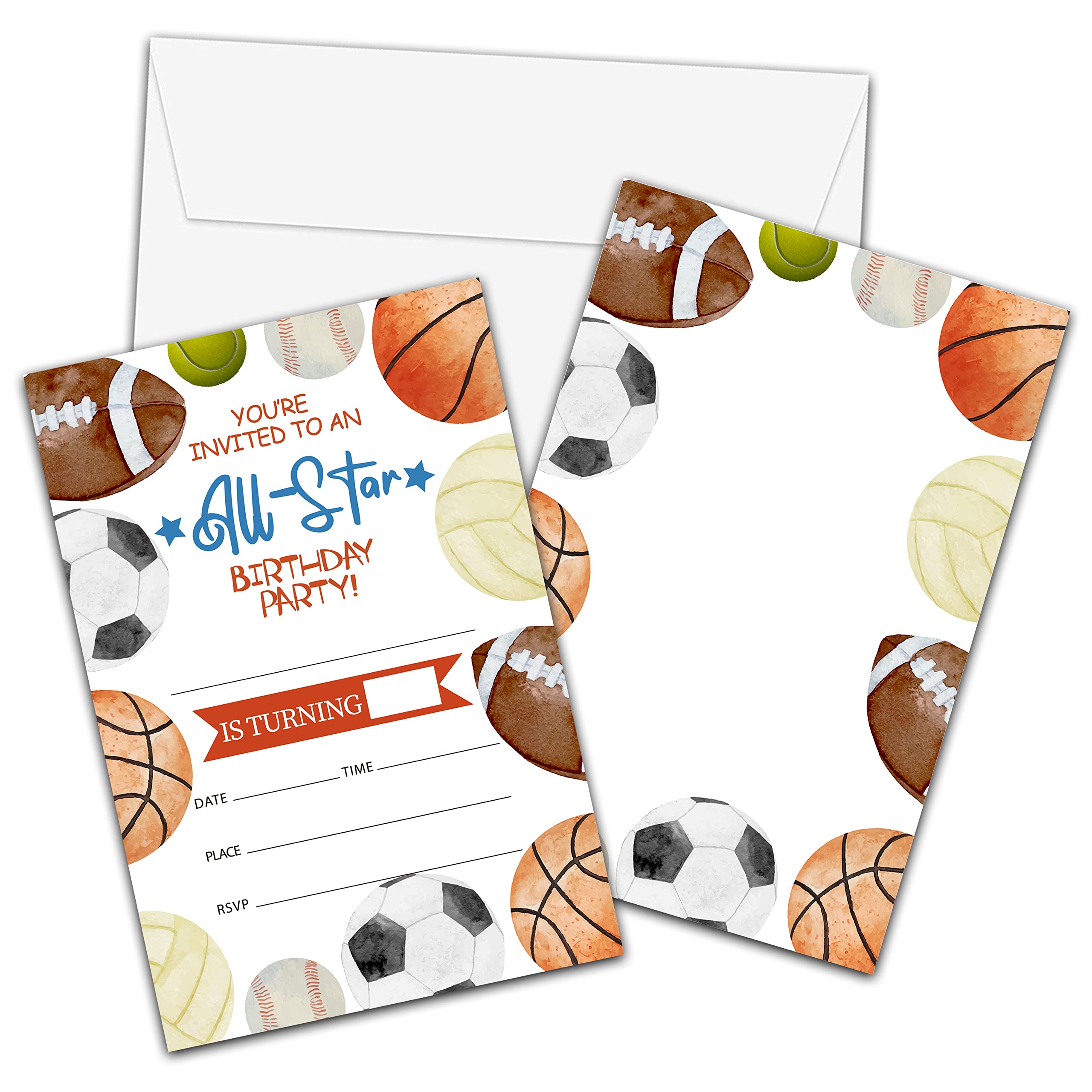 Boys Sports Birthday Card Invitations Sports Themed Birthday Party