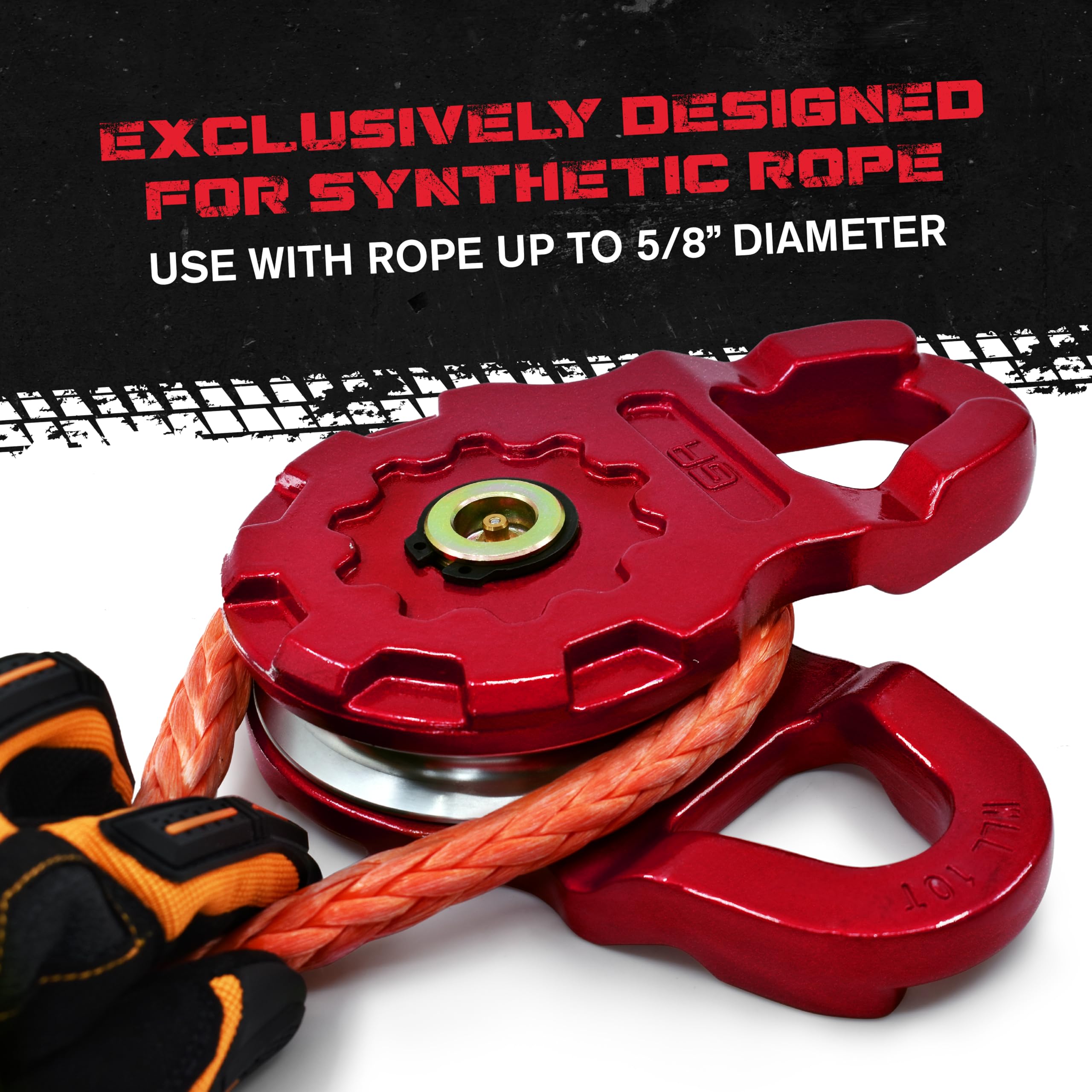 Snapklik.com : GearAmerica Ultra Snatch Block Pulley Black, 20T Mbs ...