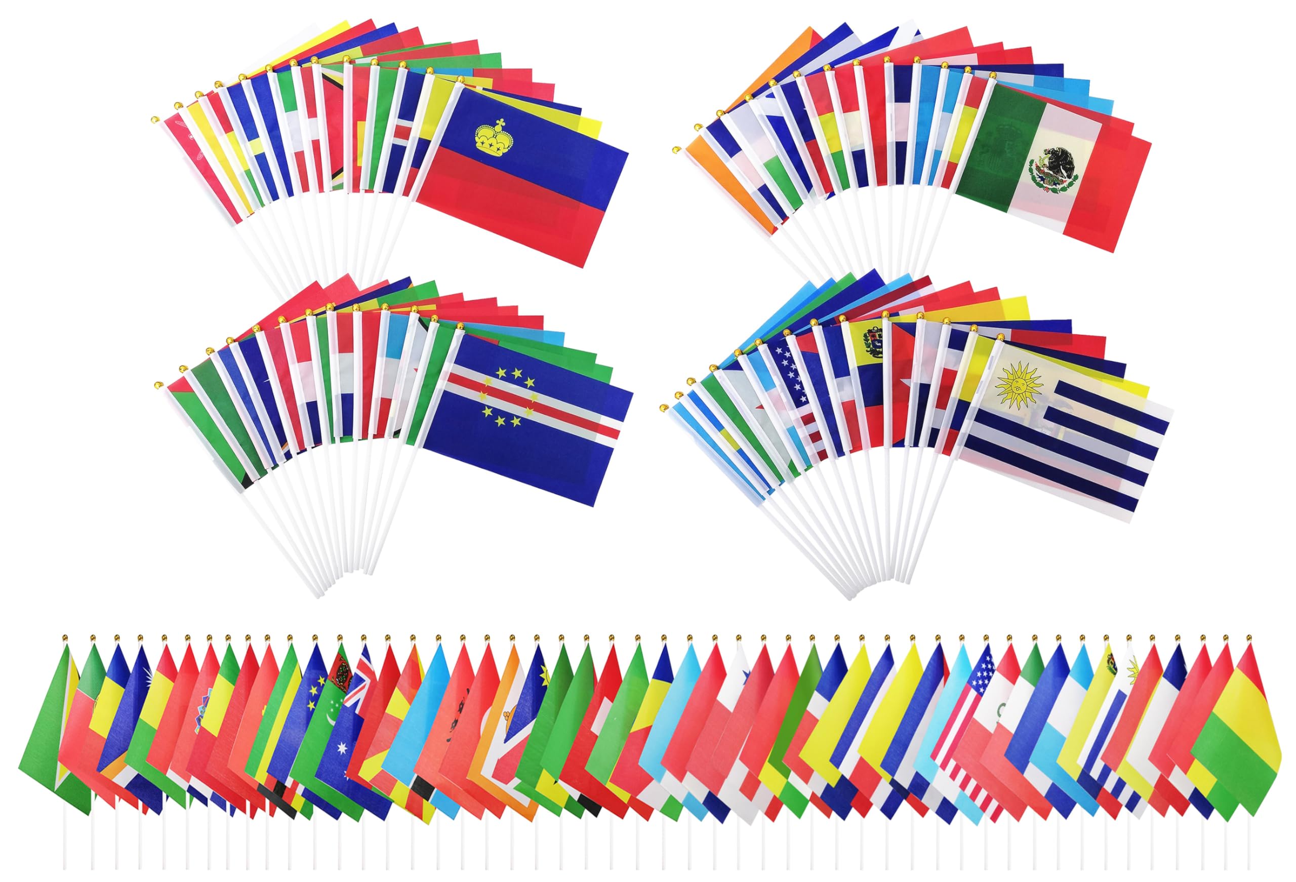 Country Flags On A Stick EU (European Union) Desk & Table Flag Set, 28