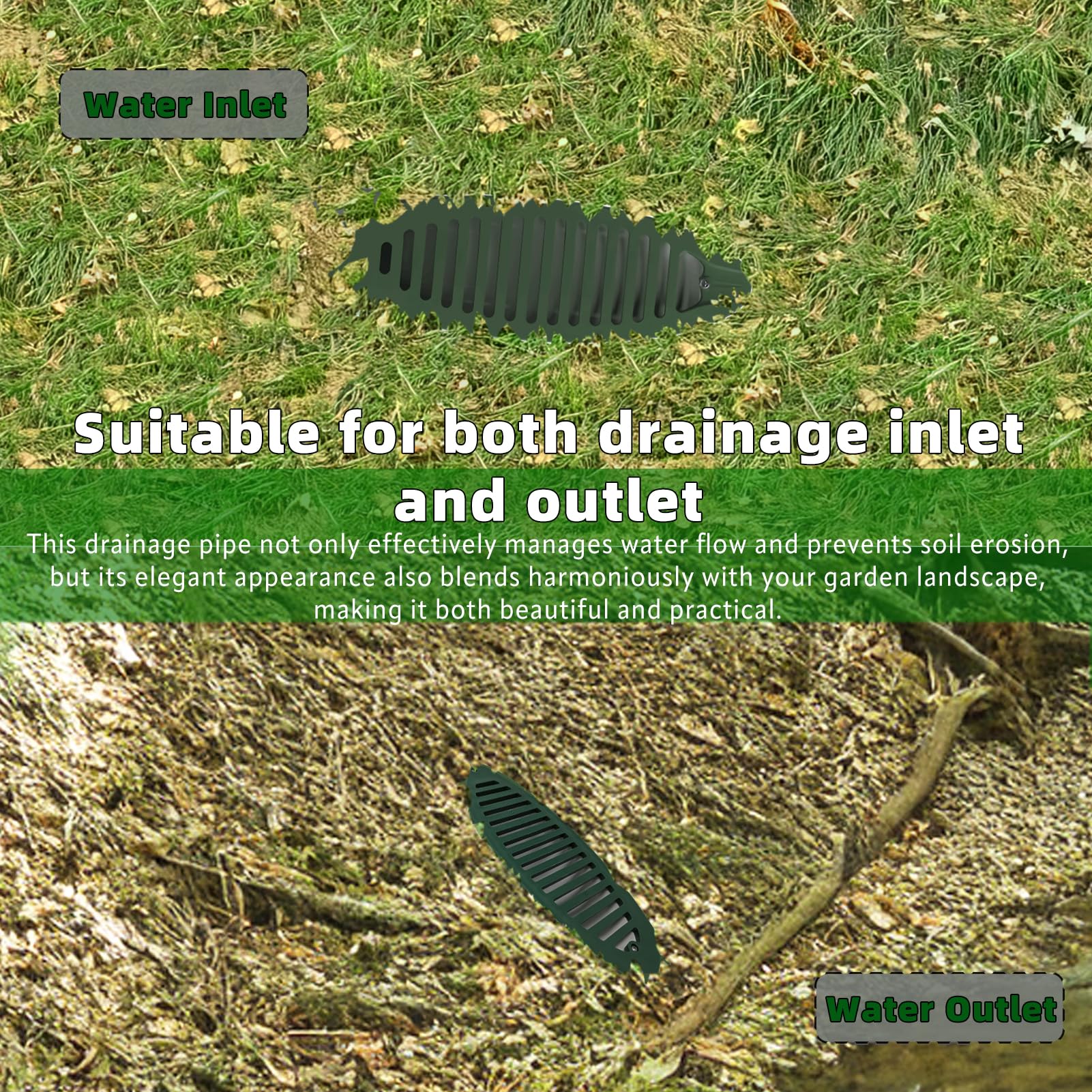 Angled Yard Drain Emitter Pipe 4 Inch Angled Drainage Grate - Yard ...
