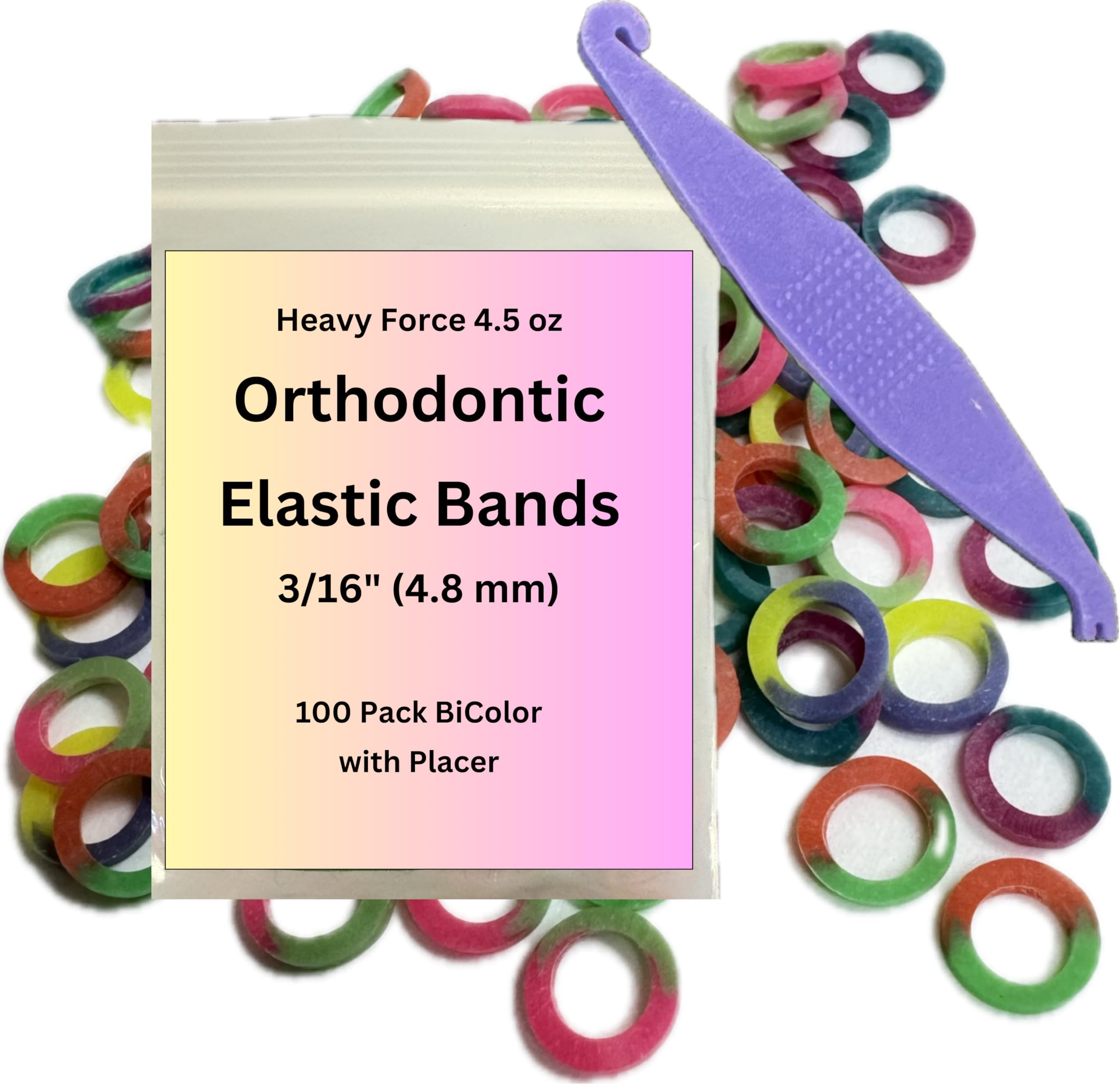 Amazon.com : Orthodontic Elastic Rubber Bands - 3/16 Inch, Small, 100 ...