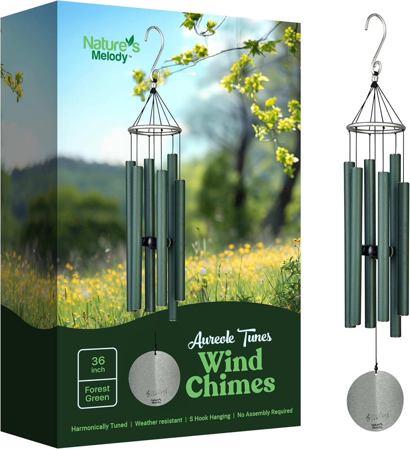 Amazon.com : Nature’s Melody Aureole Tunes Wind Chimes – Outdoor ...